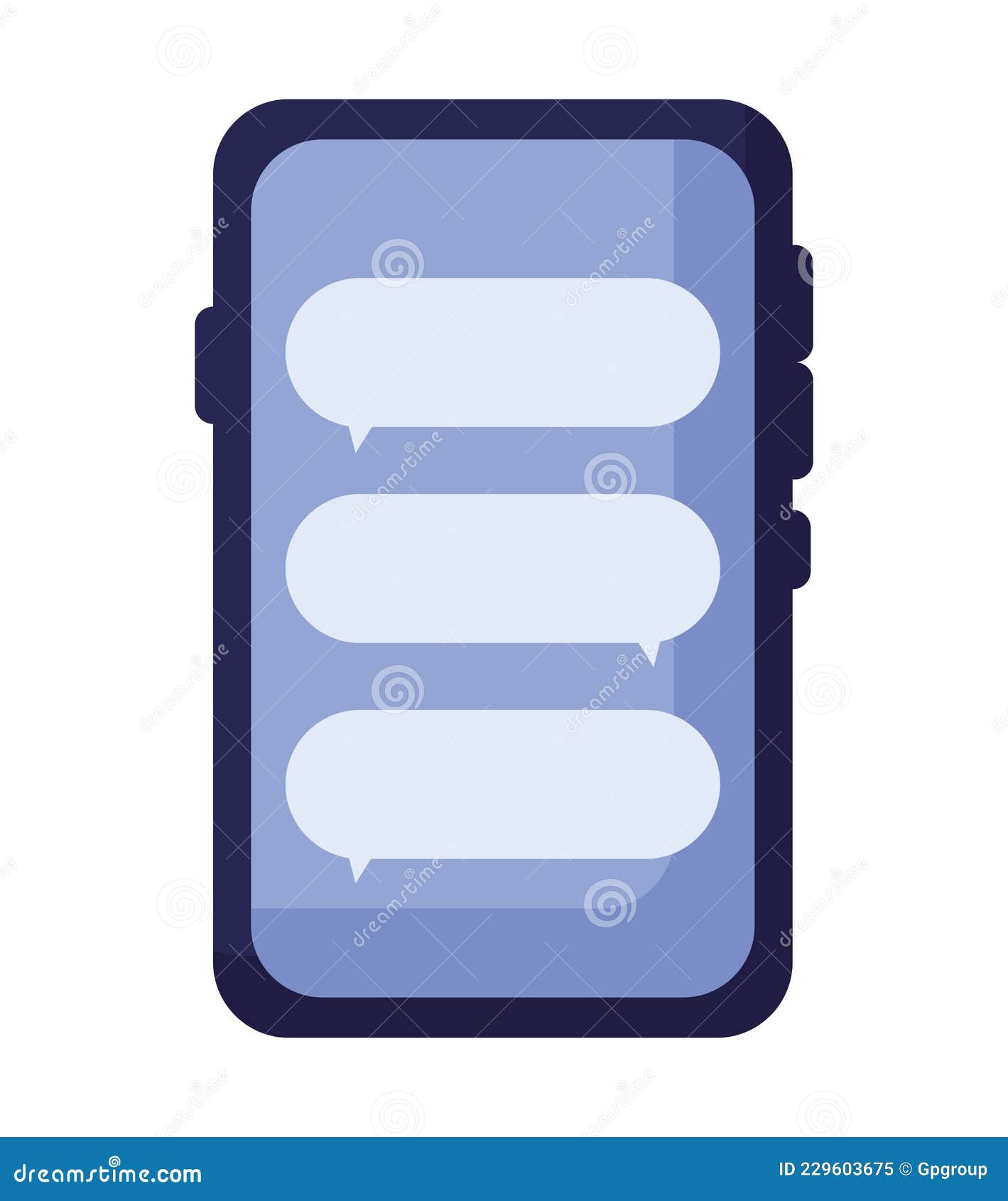 Cellphone with text bubble stock illustration. Illustration of ...