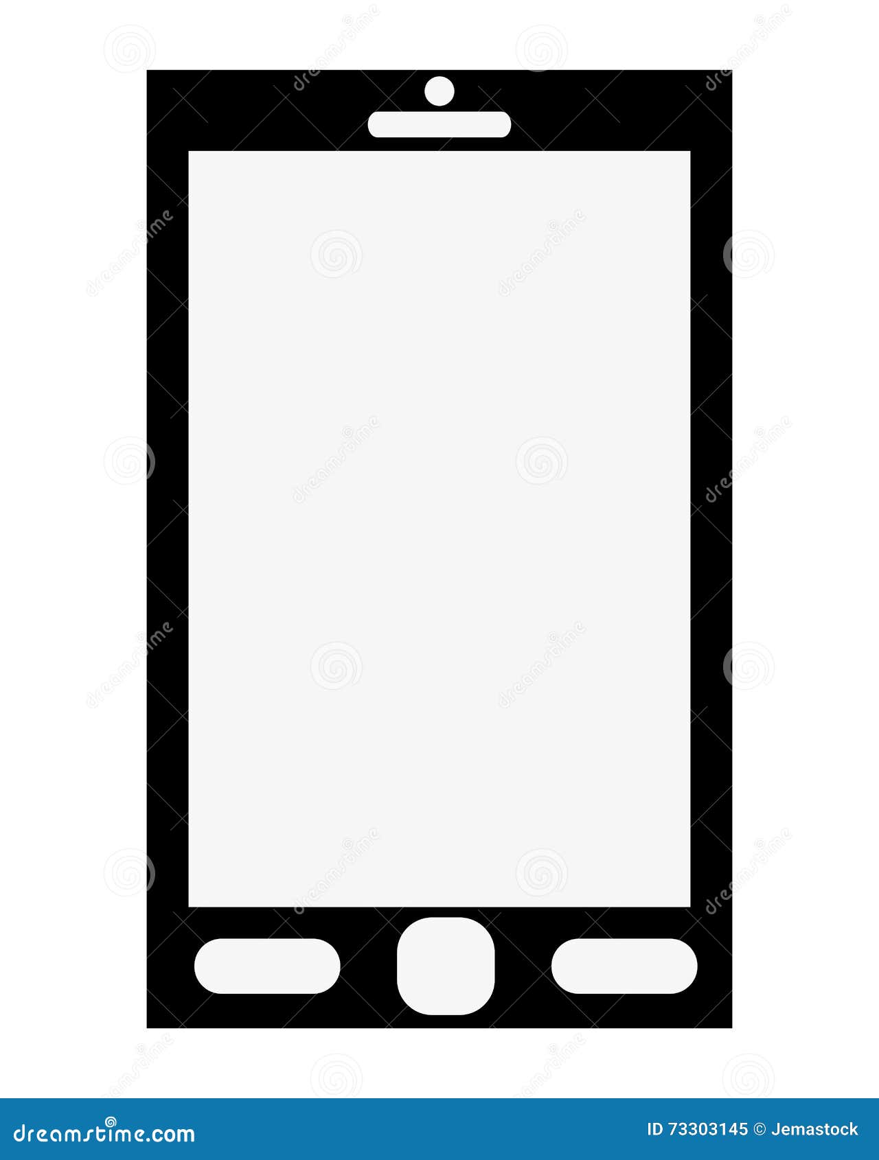Cellphone with Three Buttons on Front Stock Illustration - Illustration ...