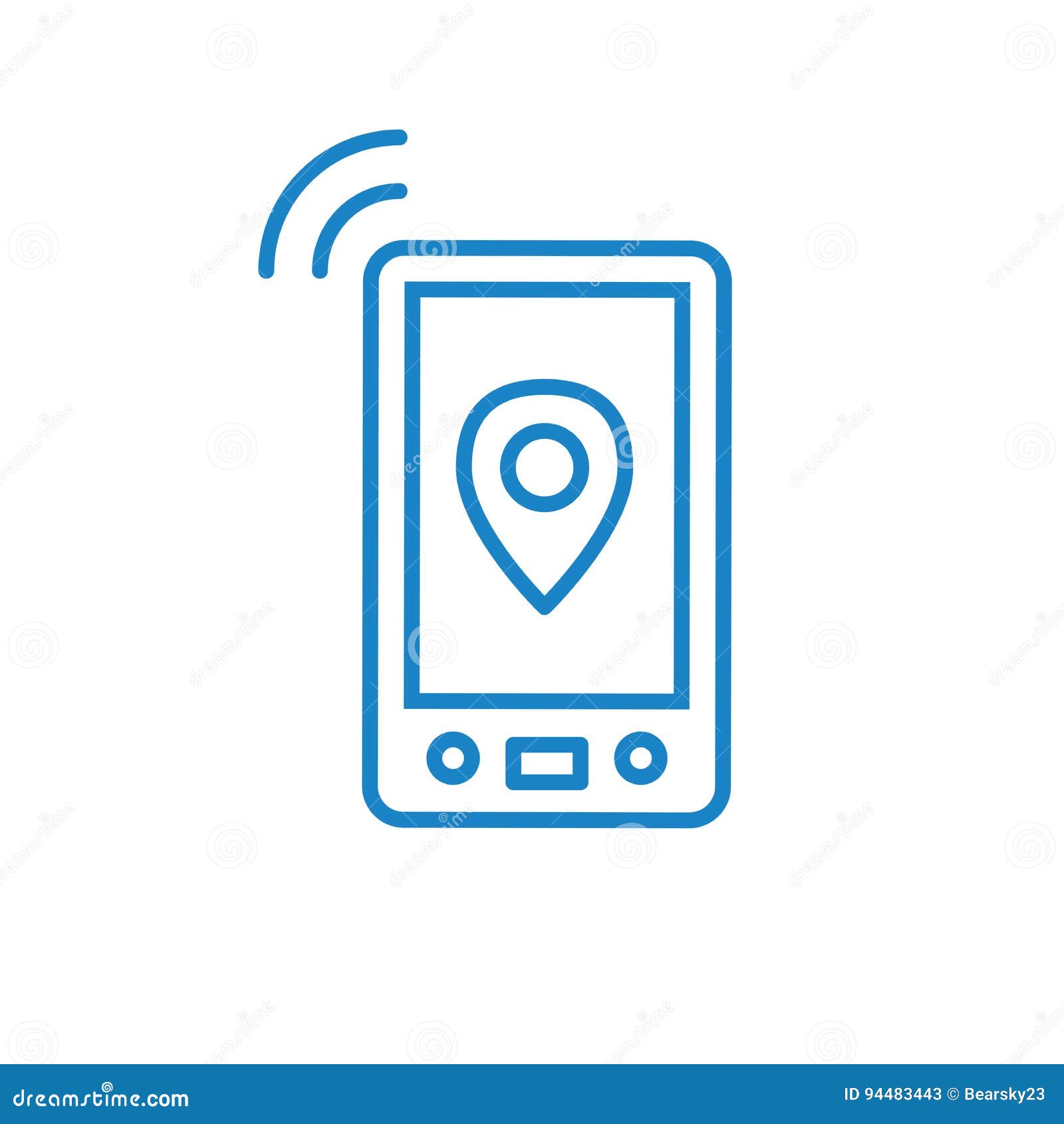 Cellphone Tower Icon with Emitting Pinging Transmission Waves Stock ...