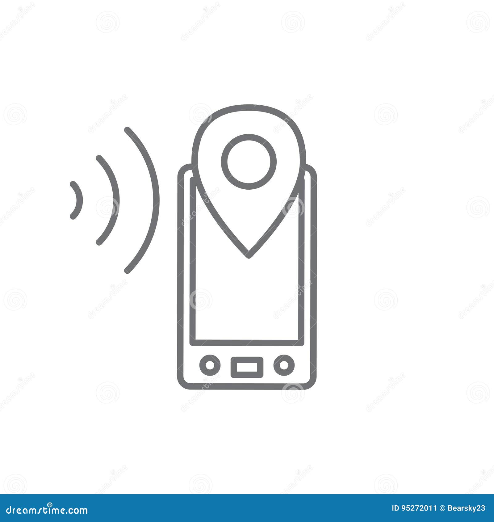 Cellphone Tower Icon with Emitting Pinging Transmission Waves Stock ...