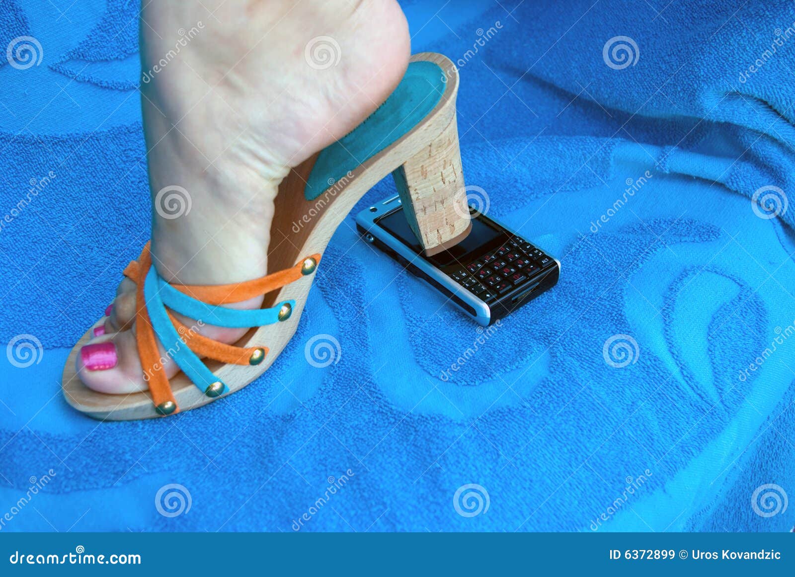 Cellphone Under a Female Foot in High Heels Stock Image - Image of ...