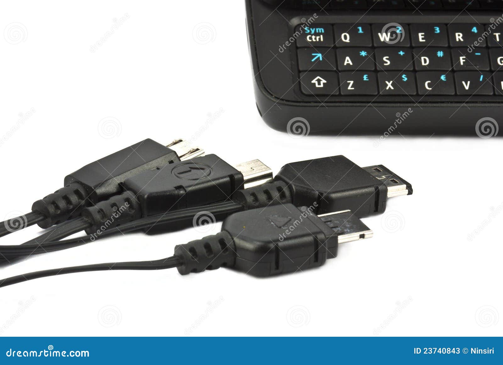 Cellphone Usb Charging Plugs with Keyboard Mobile Stock Image - Image ...