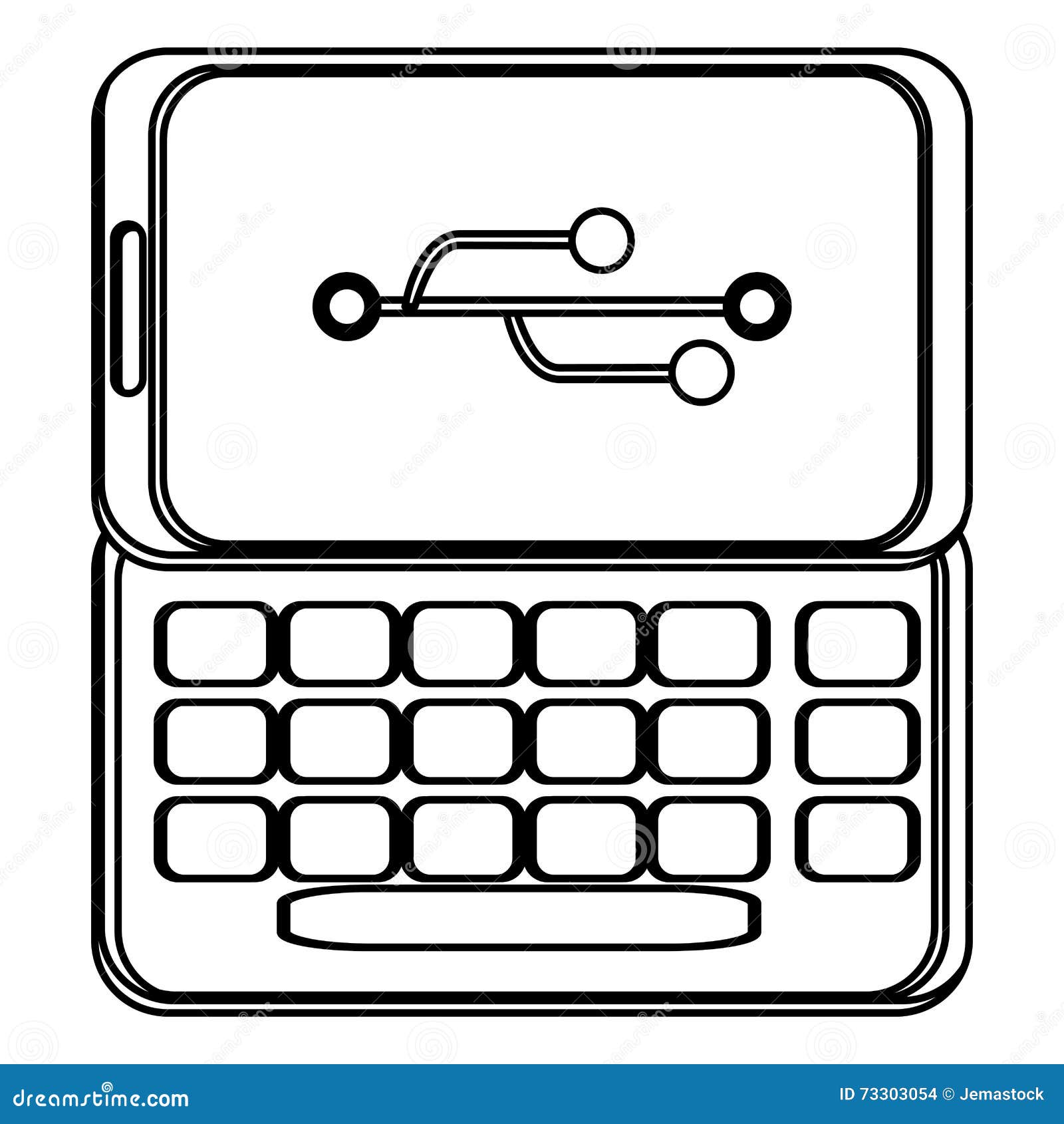 Cellphone with usb icon stock illustration. Illustration of touchscreen ...