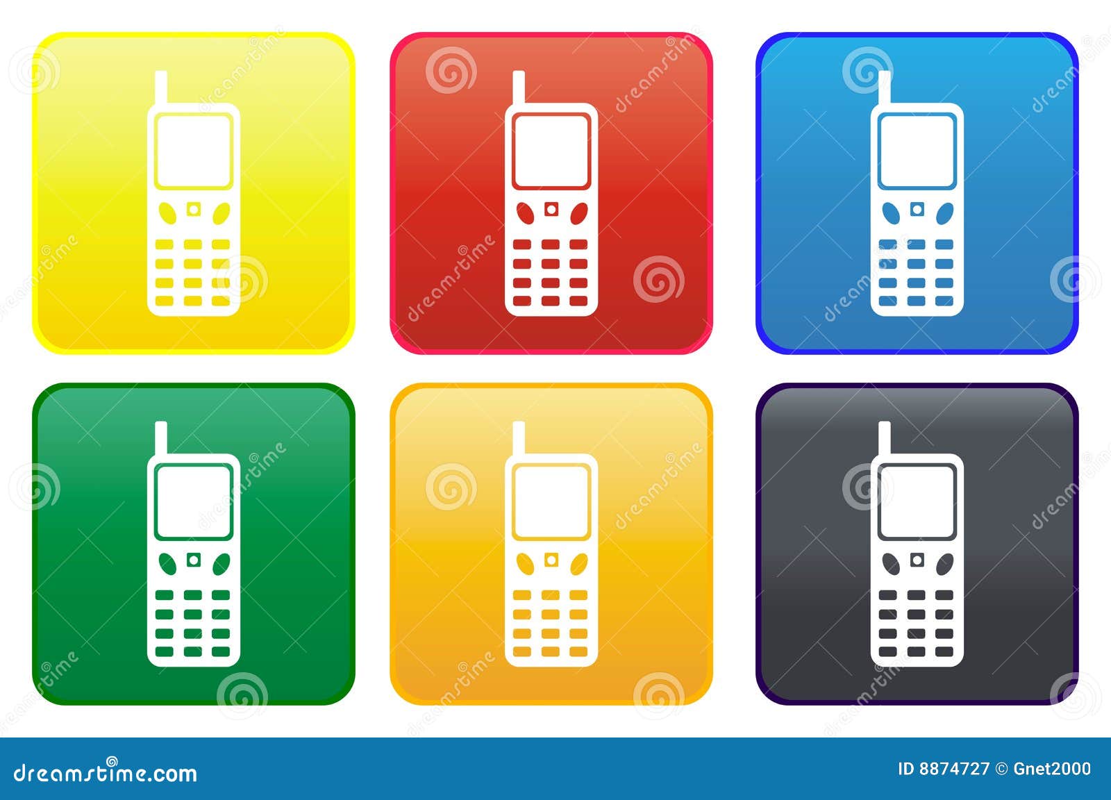 Cellphone web button stock vector. Illustration of button - 8874727