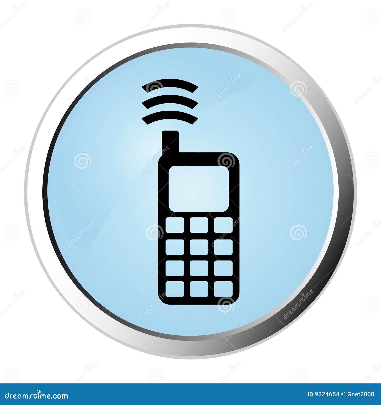 Cellphone web button stock vector. Illustration of technology - 9324654