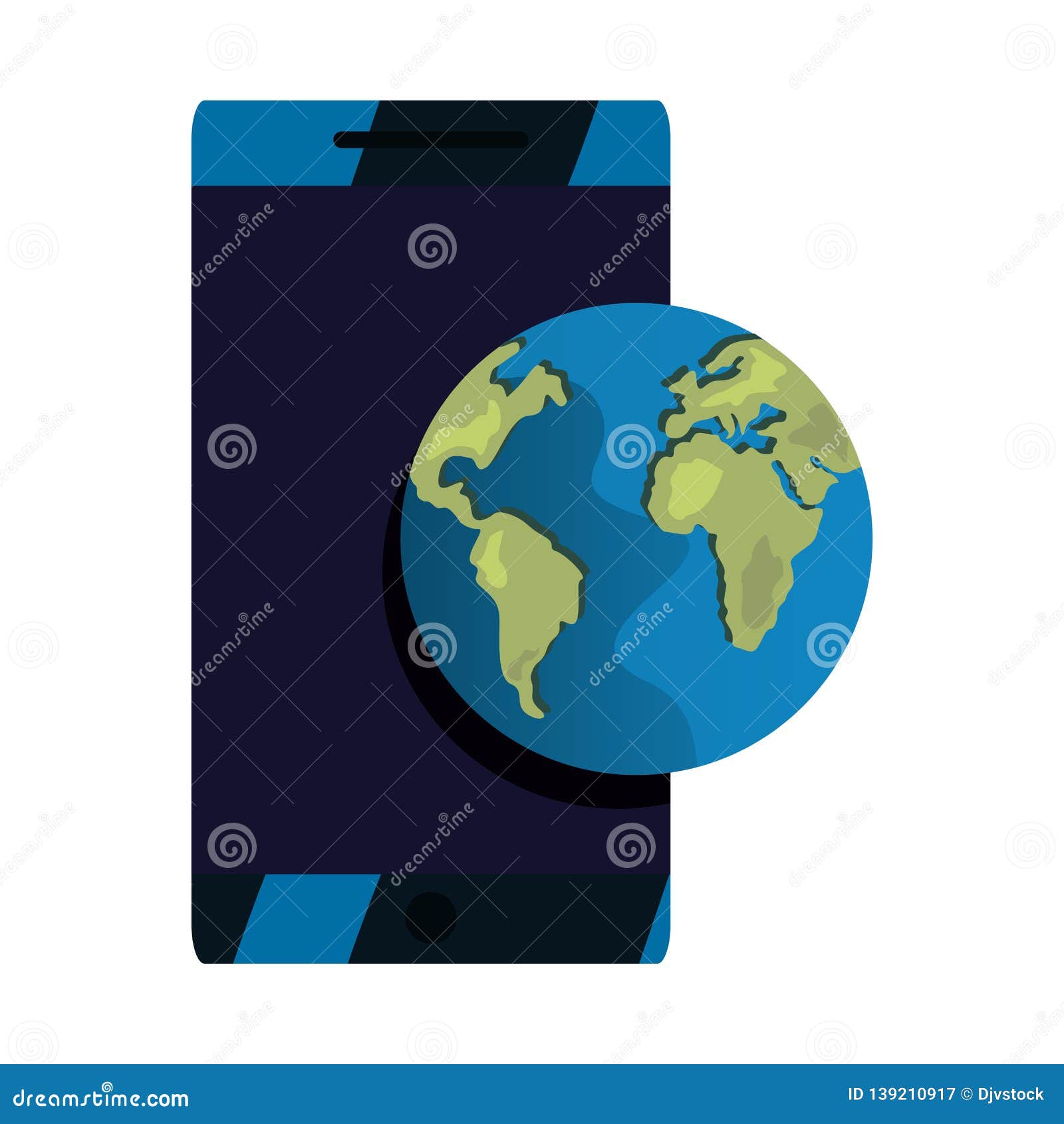 Cellphone world map stock vector. Illustration of isolated - 139210917