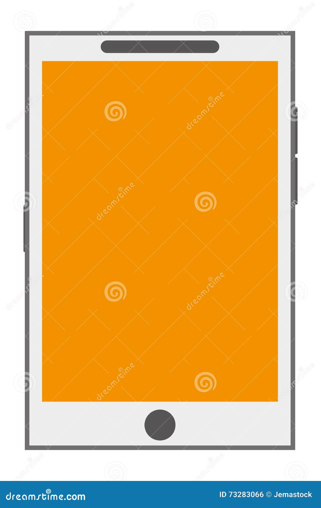 Cellphone yellow screen stock illustration. Illustration of blank ...