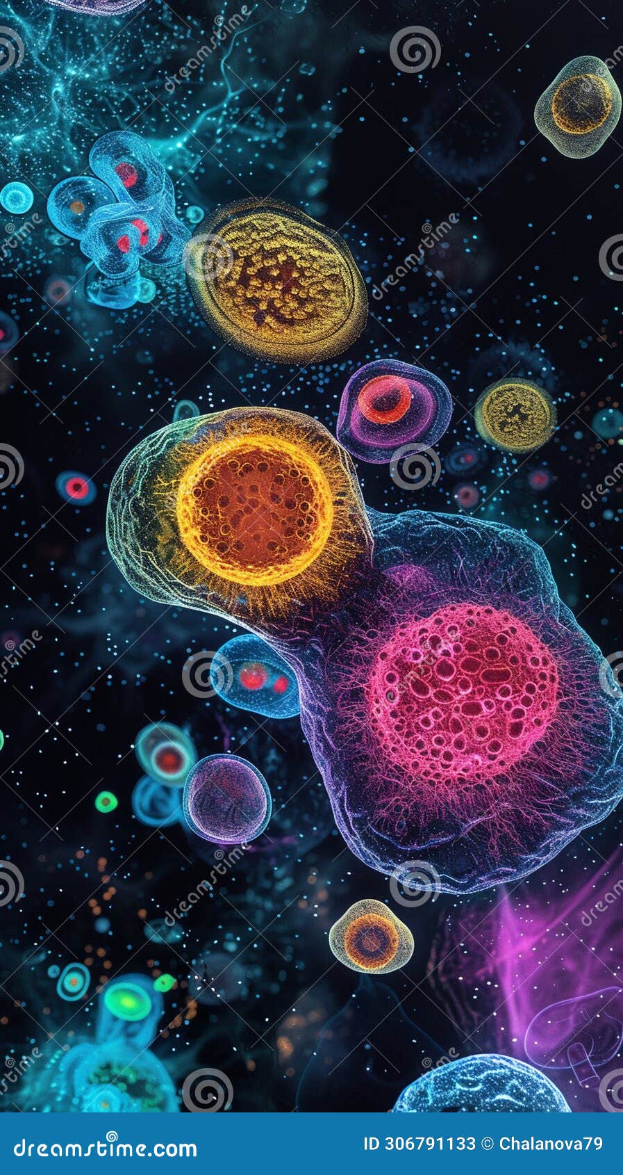 Cells As Seen through a Microscope Vertical Baclground Stock Image ...