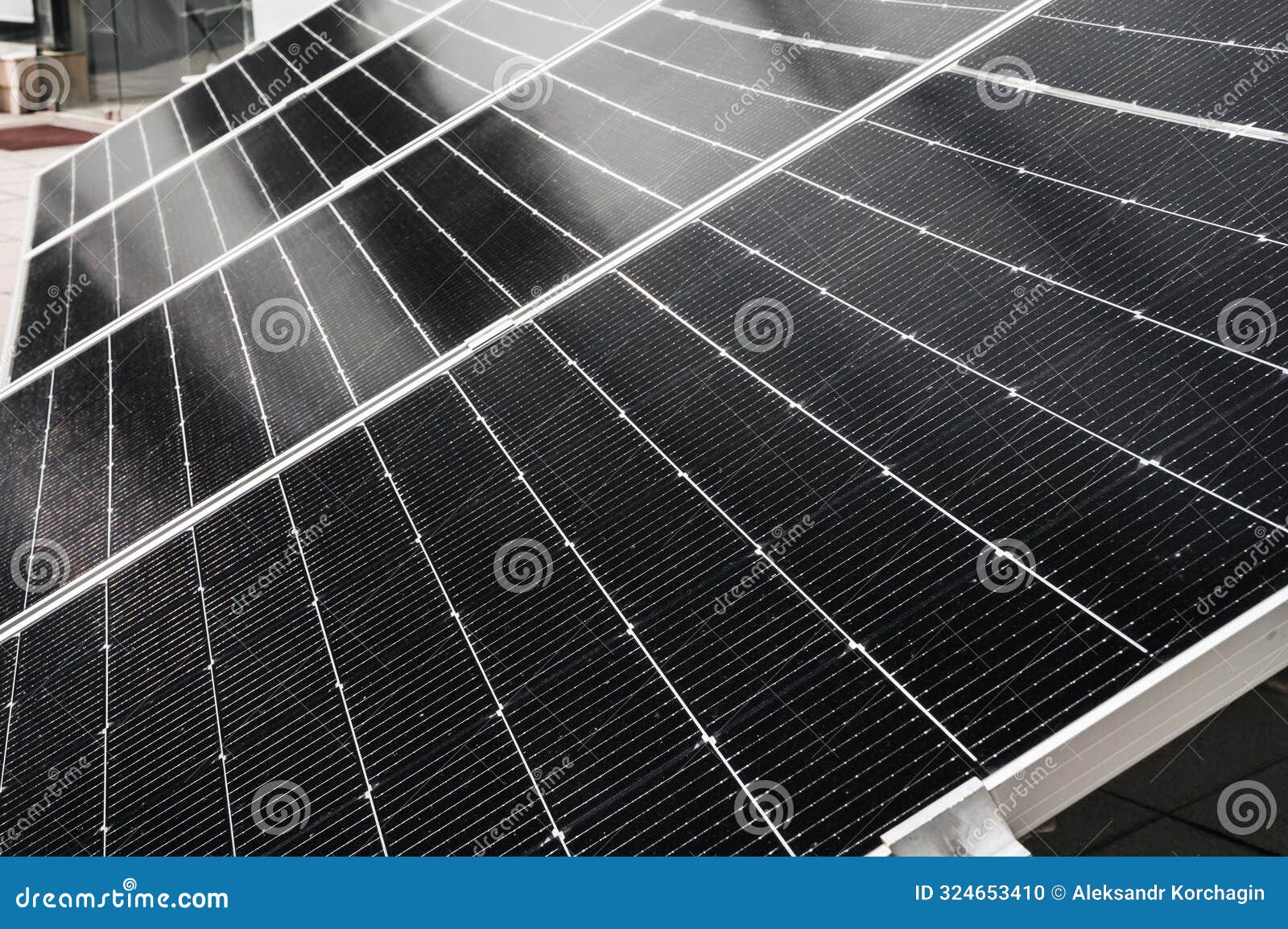 Cells of Black Solar Panel in Closeup. Renewable Green Energy System ...