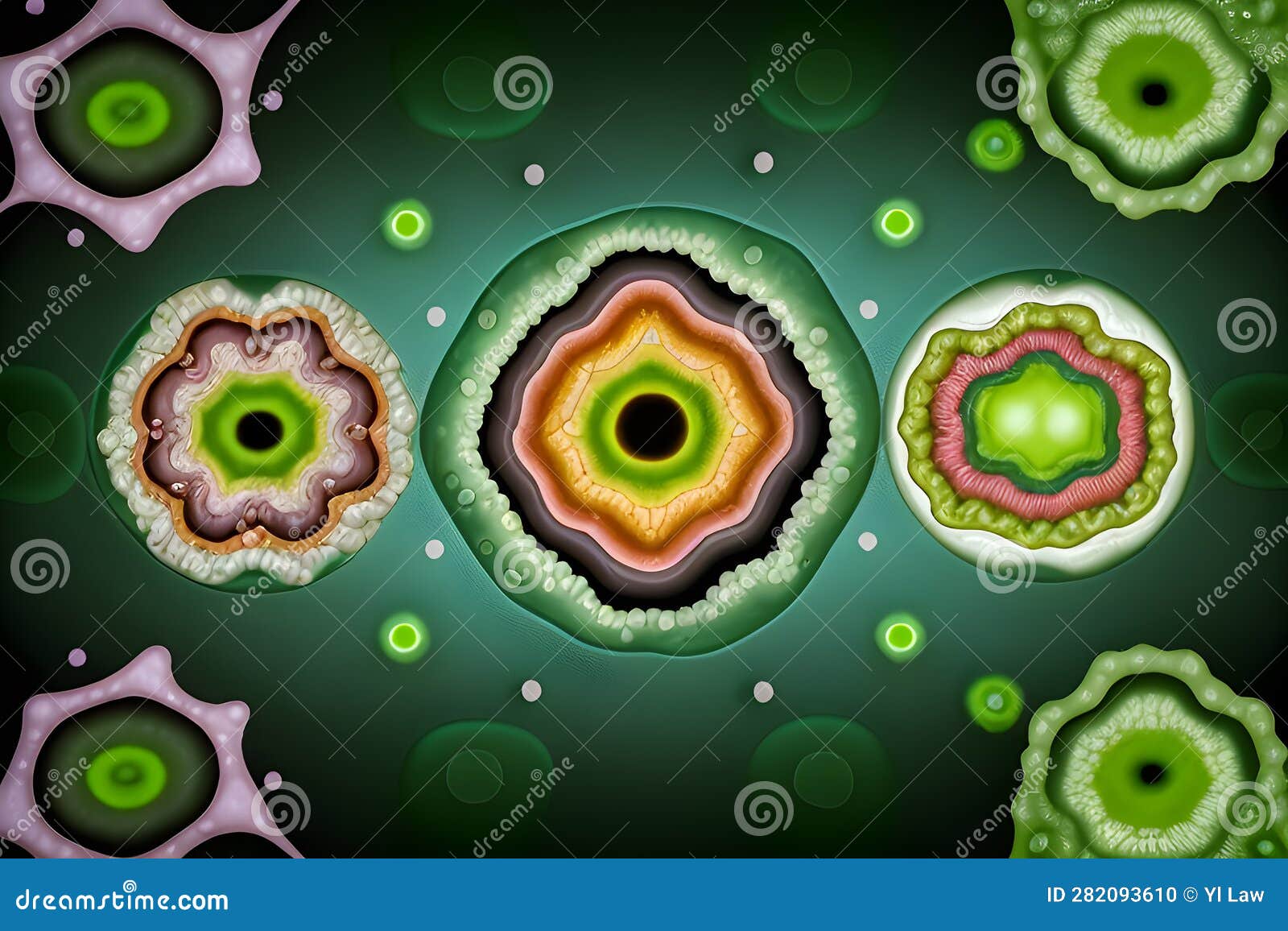 Cells of the Body Under a Microscope Stock Illustration - Illustration ...