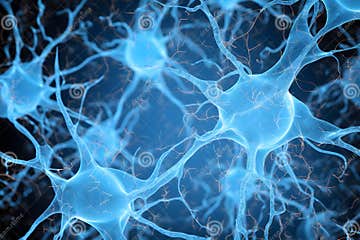 Cells of Brain Electron Microscopy of Brain Neural Network, Generated ...