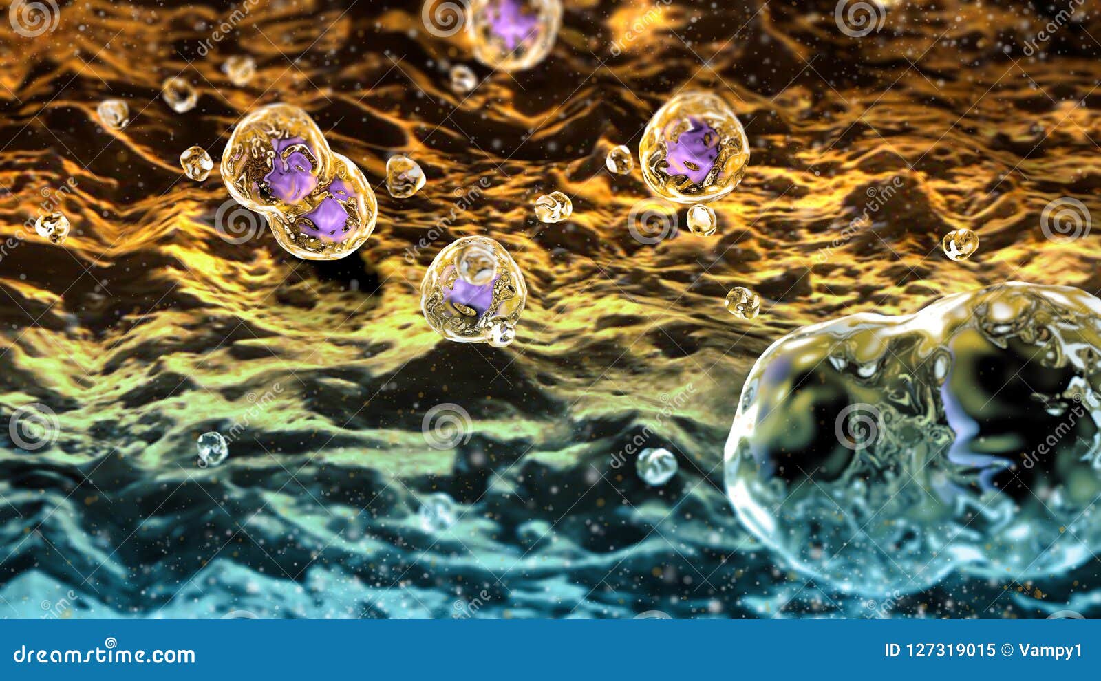 Cells, Micro Organisms, Life Formation. Cell Duplication Stock ...