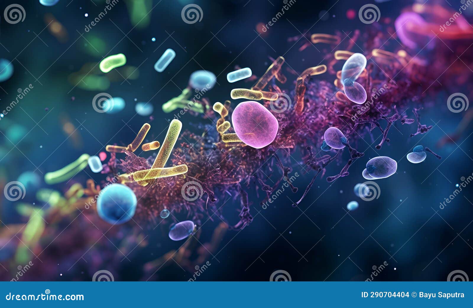Cells or Micro Organisms or Microscopic Life Zoom in, Ai Generative ...