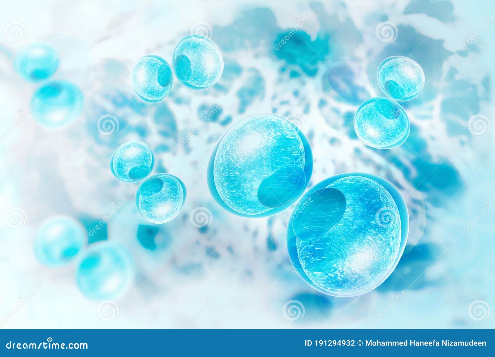 Cells With Nucleus On Scientific Background Stock Illustration ...