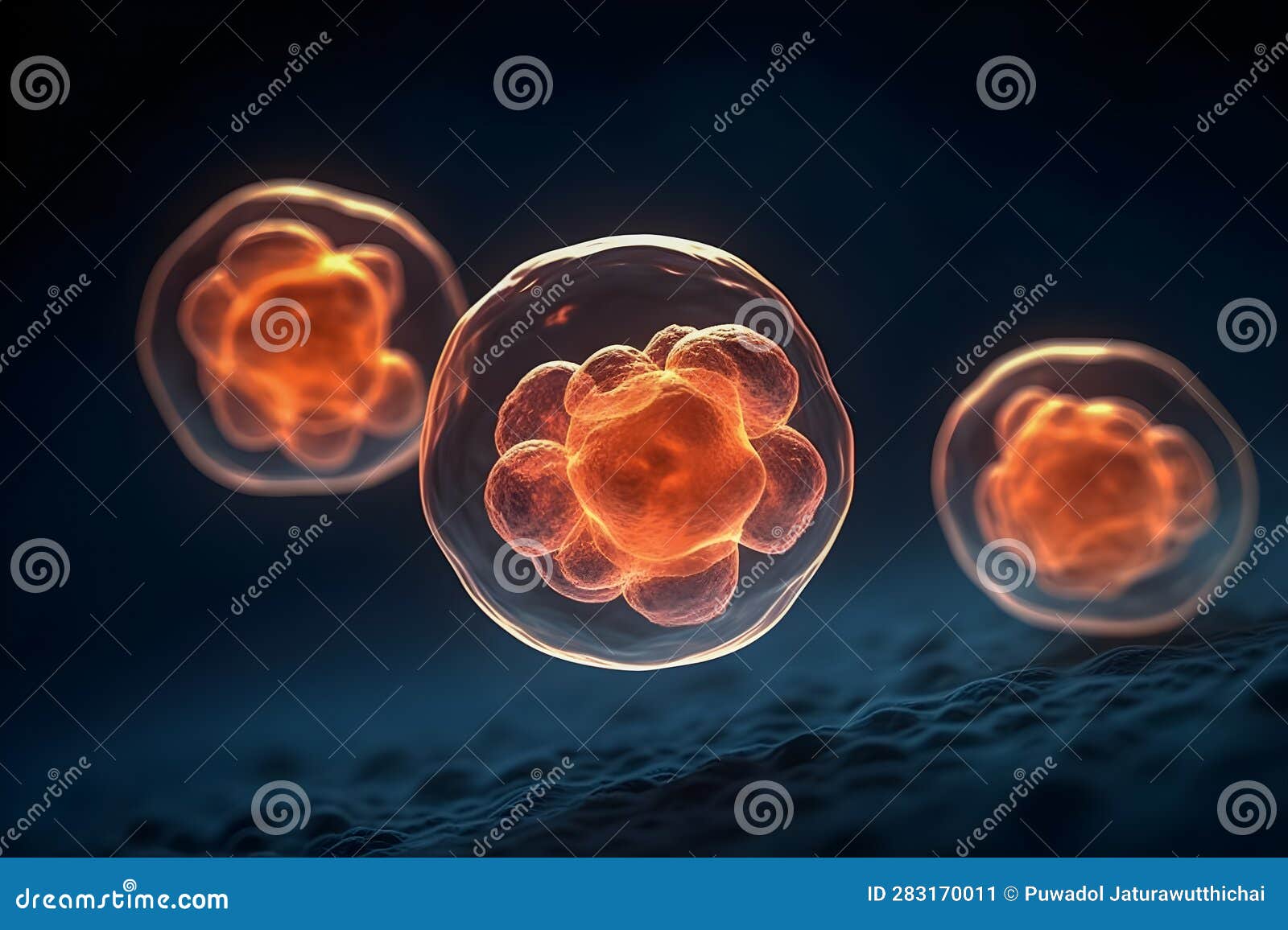 Cells with Nucleus . Transparency Cell Membrane Stock Illustration ...
