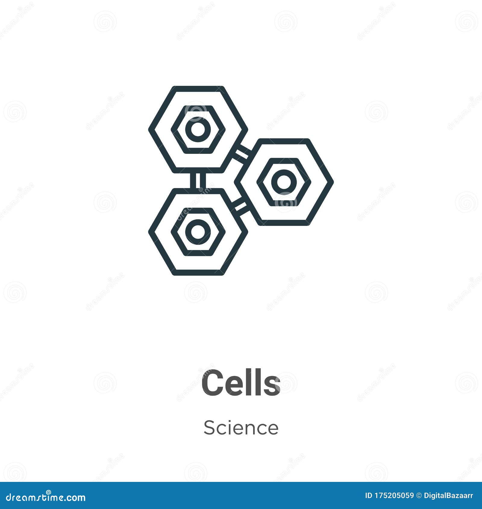 Cells Outline Vector Icon. Thin Line Black Cells Icon, Flat Vector ...