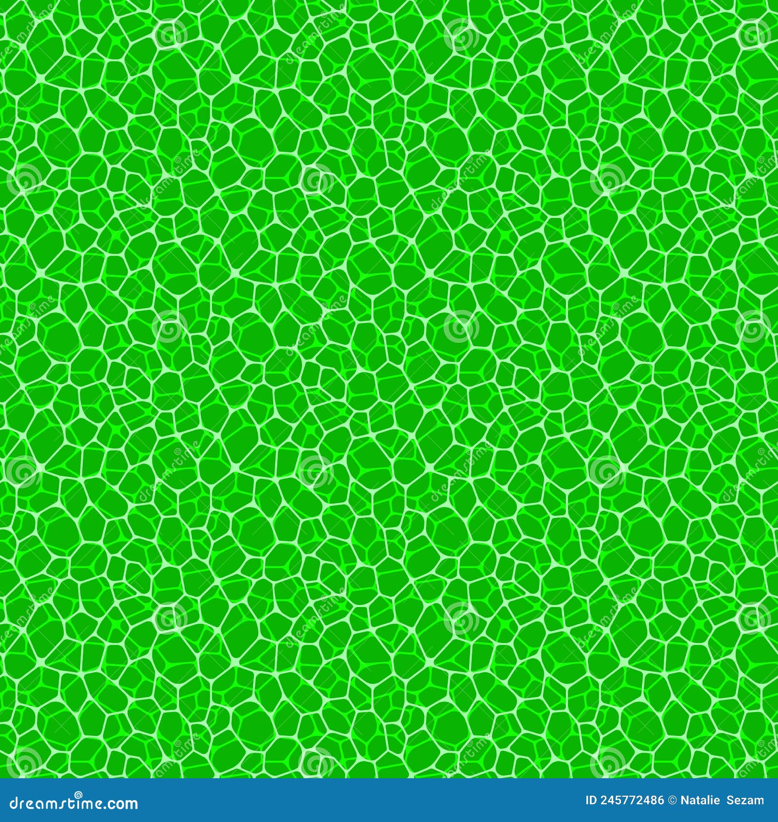 Cells Seamless Pattern. Fresh Green Leaves Structure Vector ...