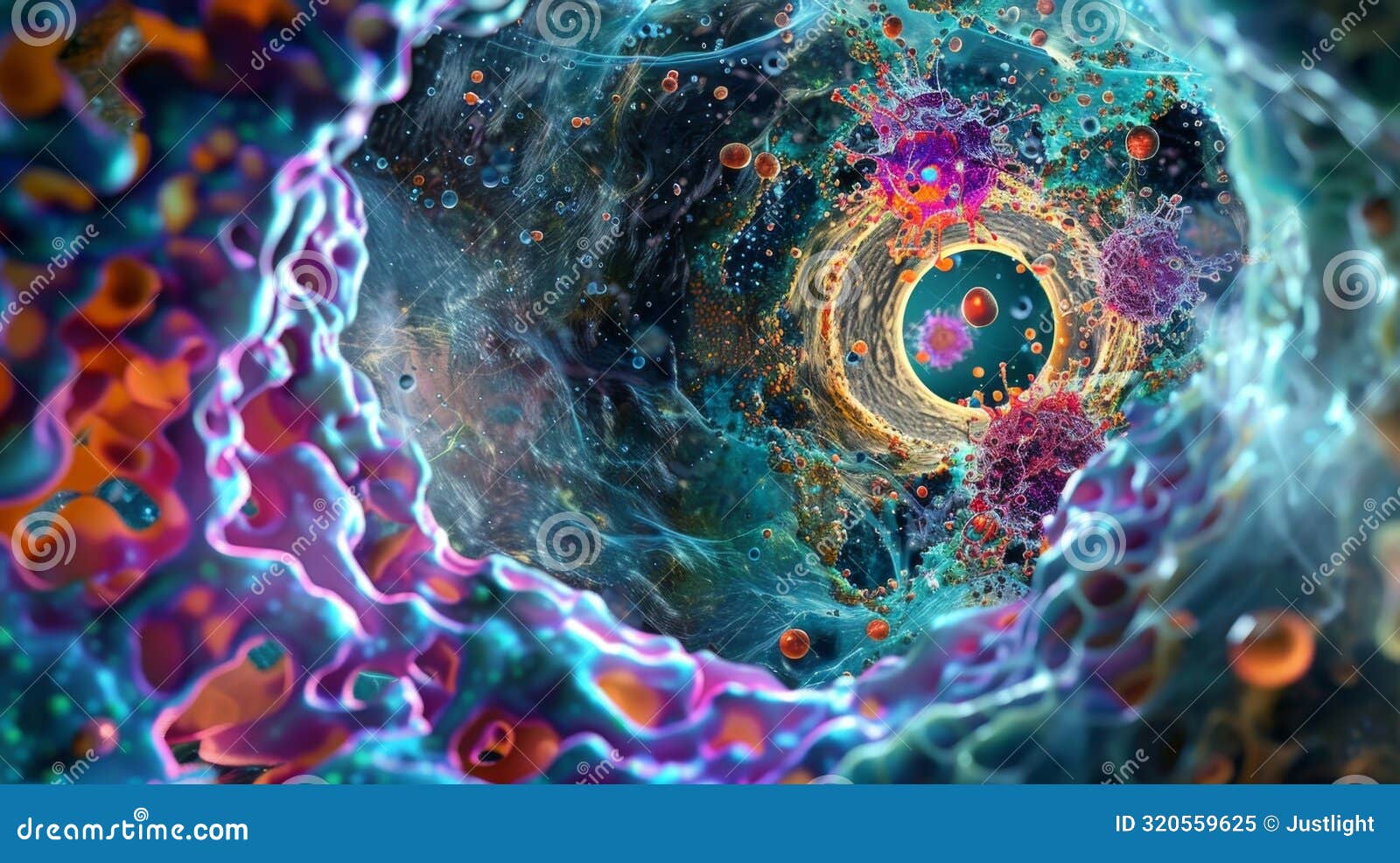 A of Cells Surrounding a Circular Opening with Smaller Molecules ...