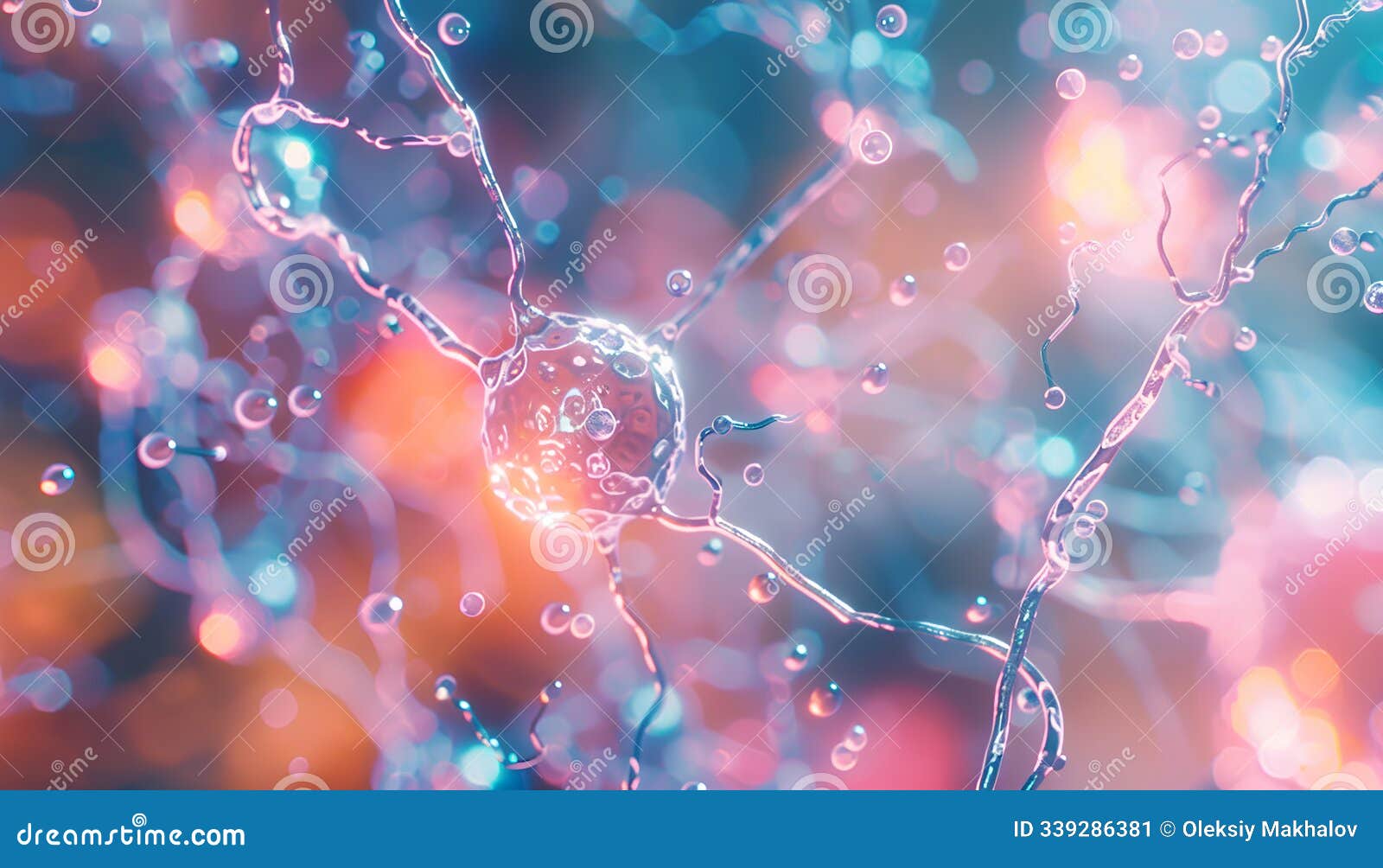 Cells Under Human System Illustration on Blur Background Stock ...