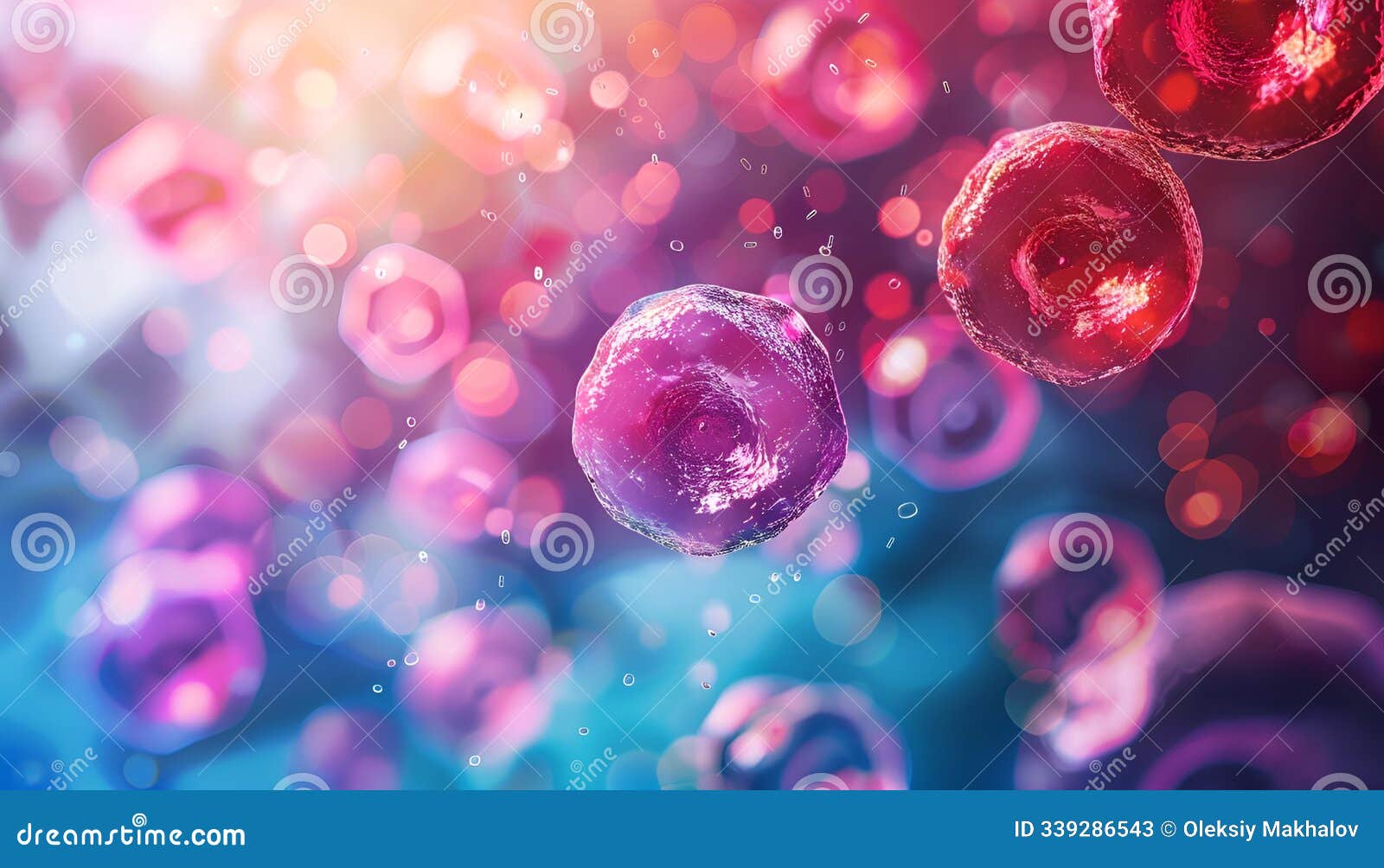 Cells Under Human System Illustration on Blur Background Stock ...
