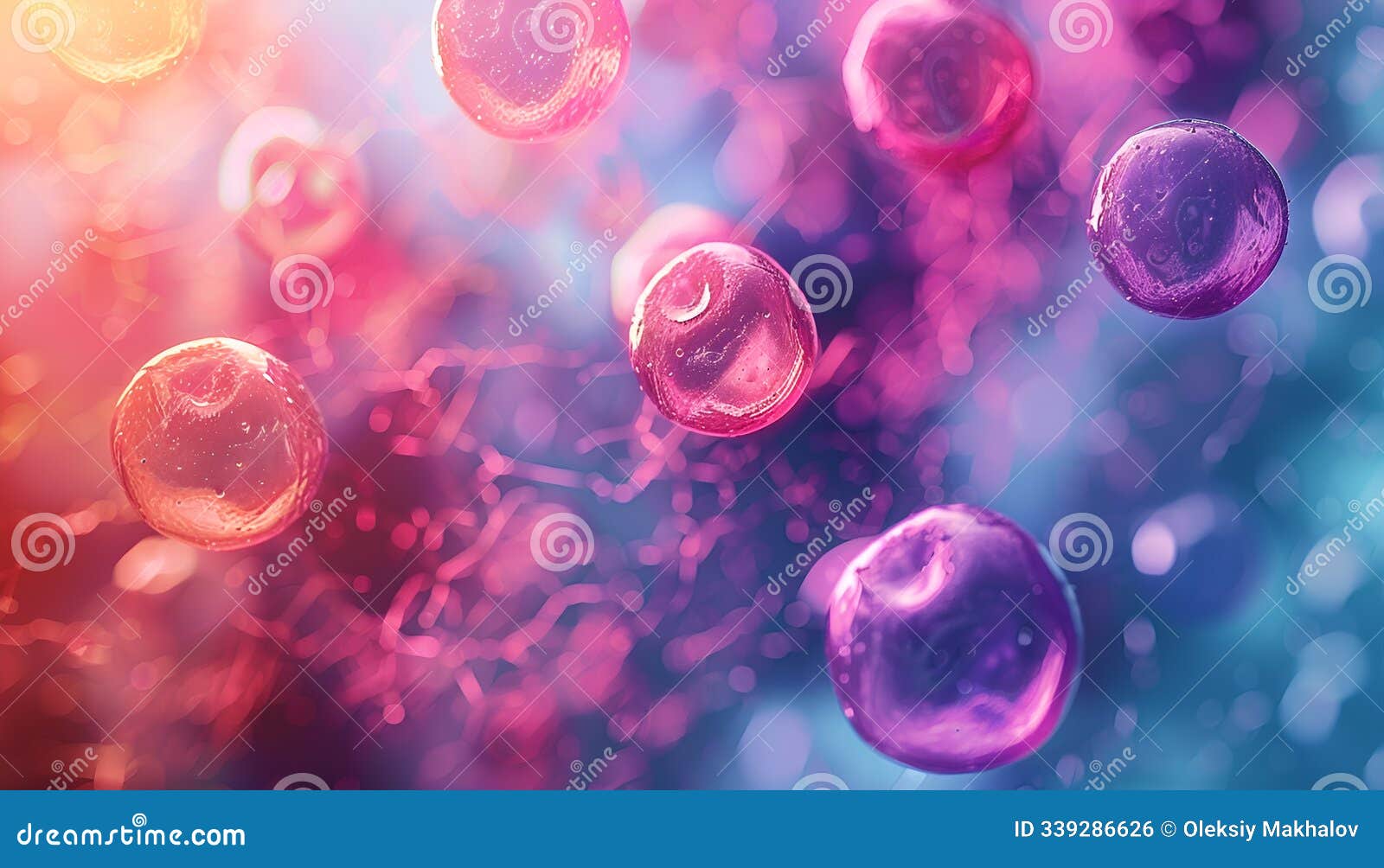 Cells Under Human System Illustration on Blur Background Stock ...
