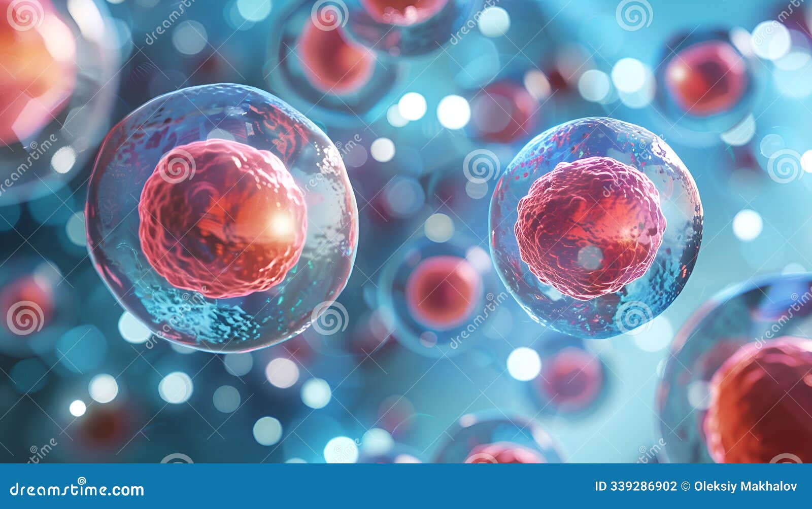 Cells Under Human System Illustration on Blur Background Stock ...
