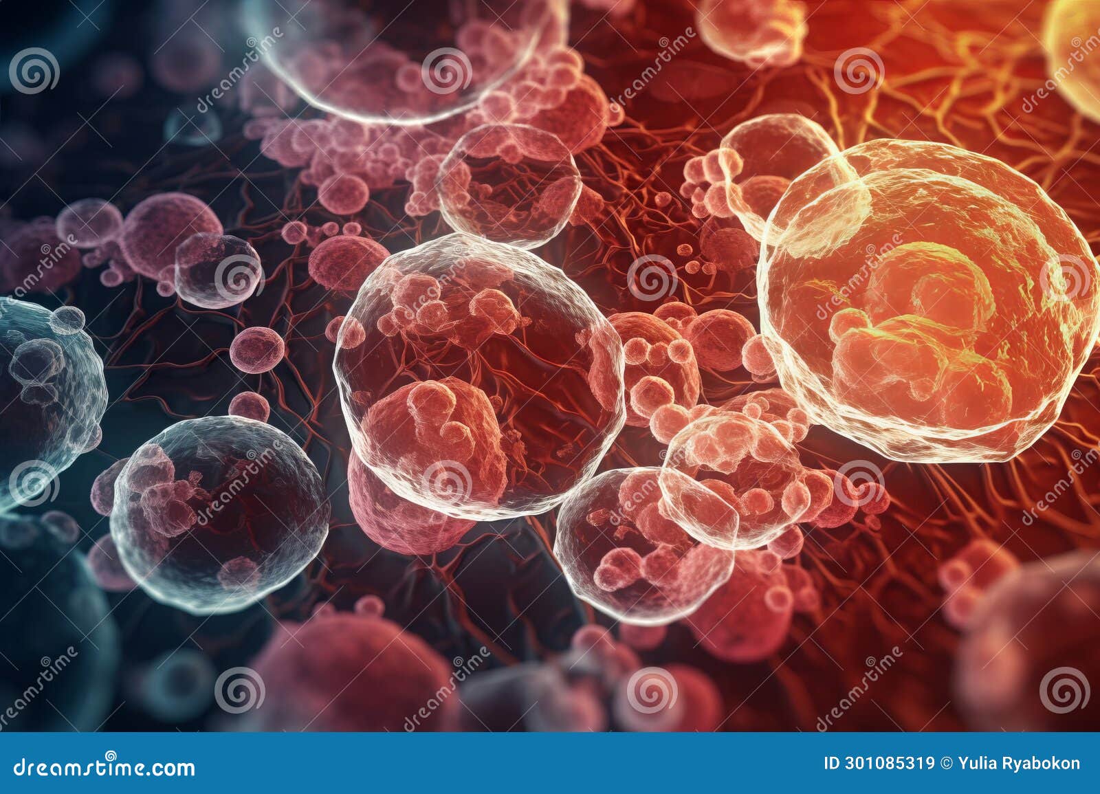 Cells Under Laboratory Microscope. Generate Ai Stock Illustration ...