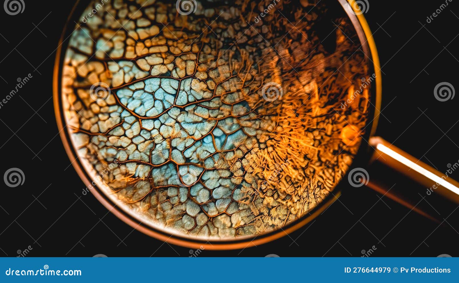 Cells Under a Magnifying Glass, Generative AI. Stock Illustration ...