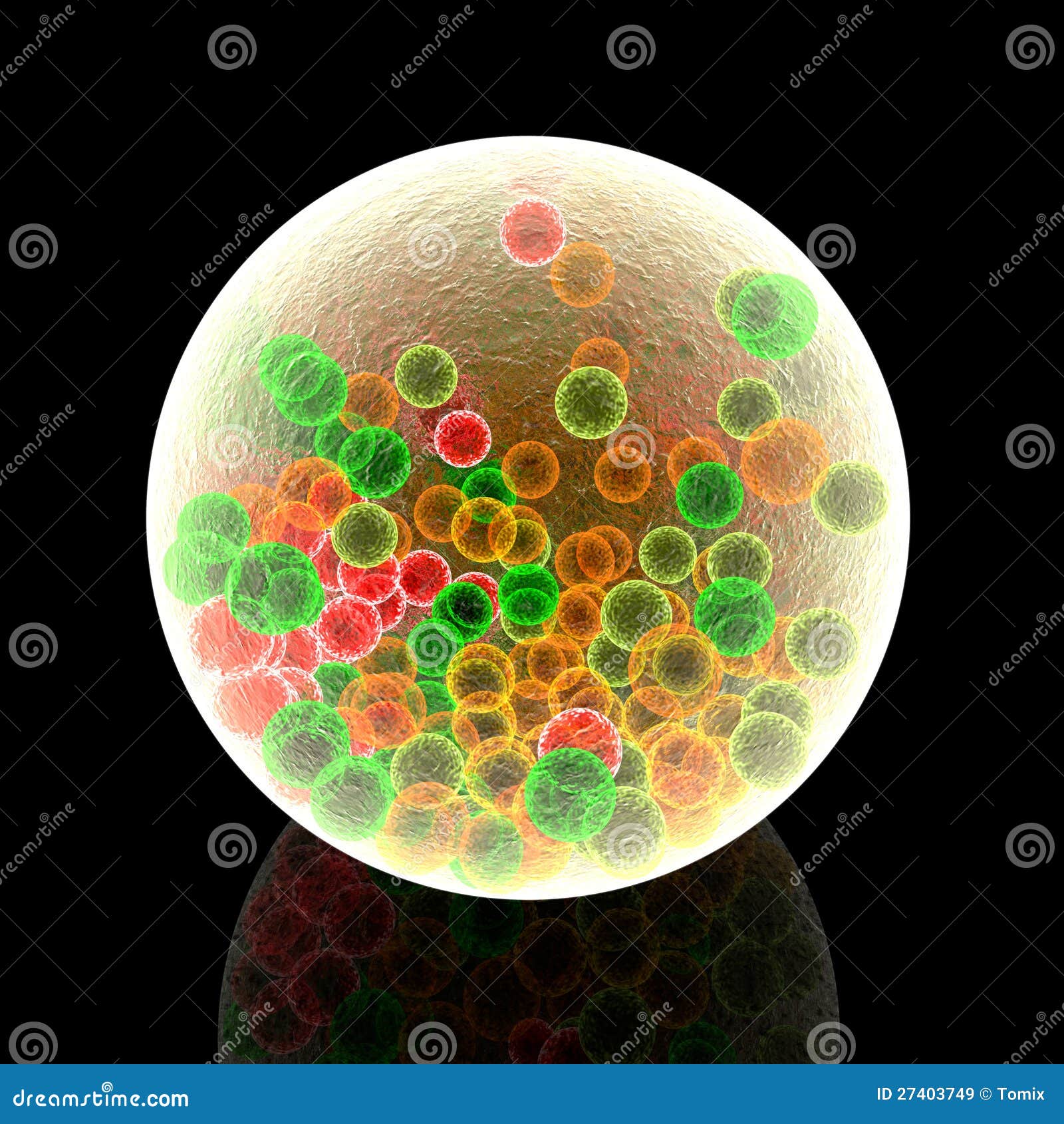 Cells under microscope stock illustration. Illustration of orange ...