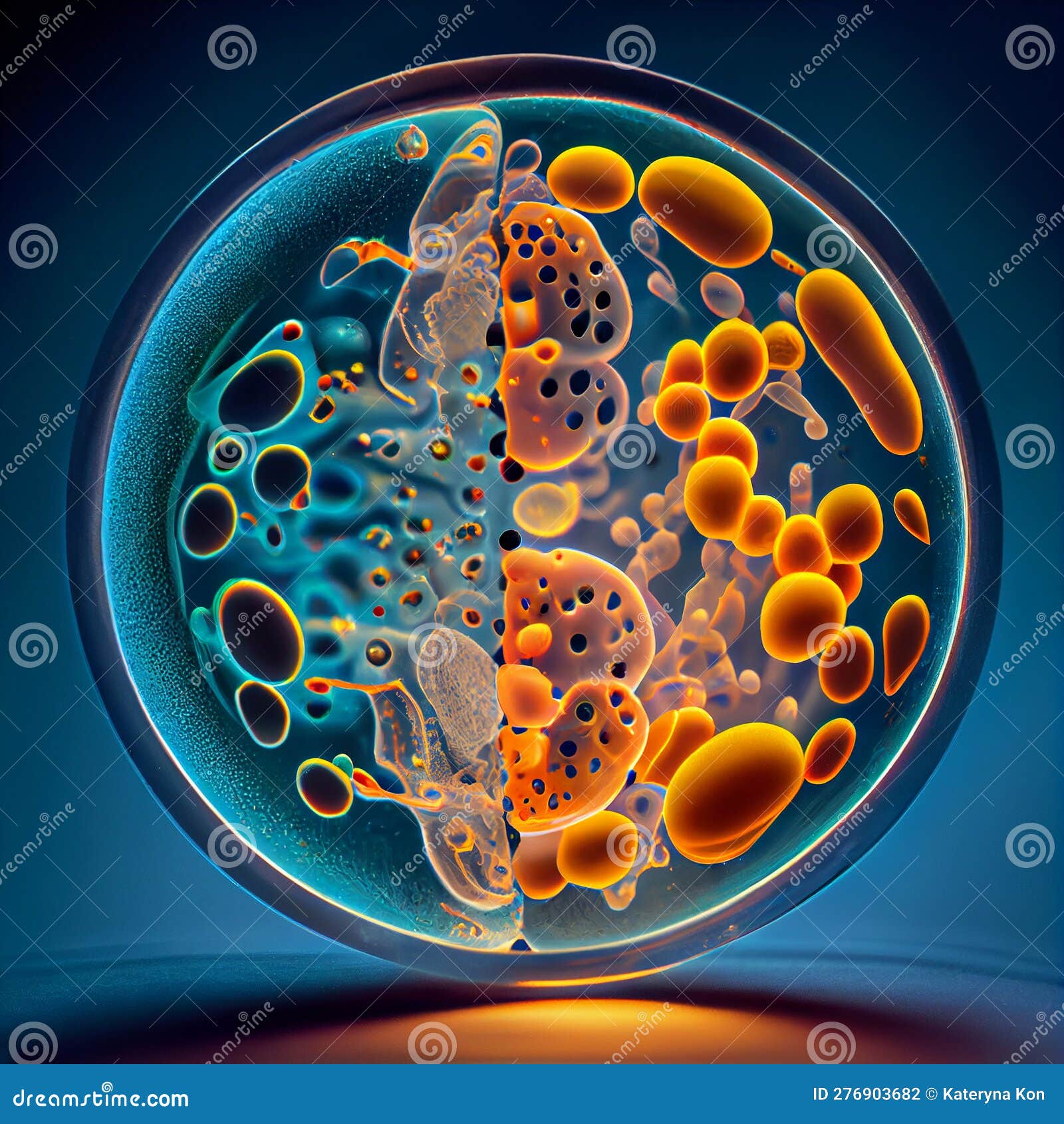 Cells Under Microscope, Generatie Ai Illustration Stock Illustration ...
