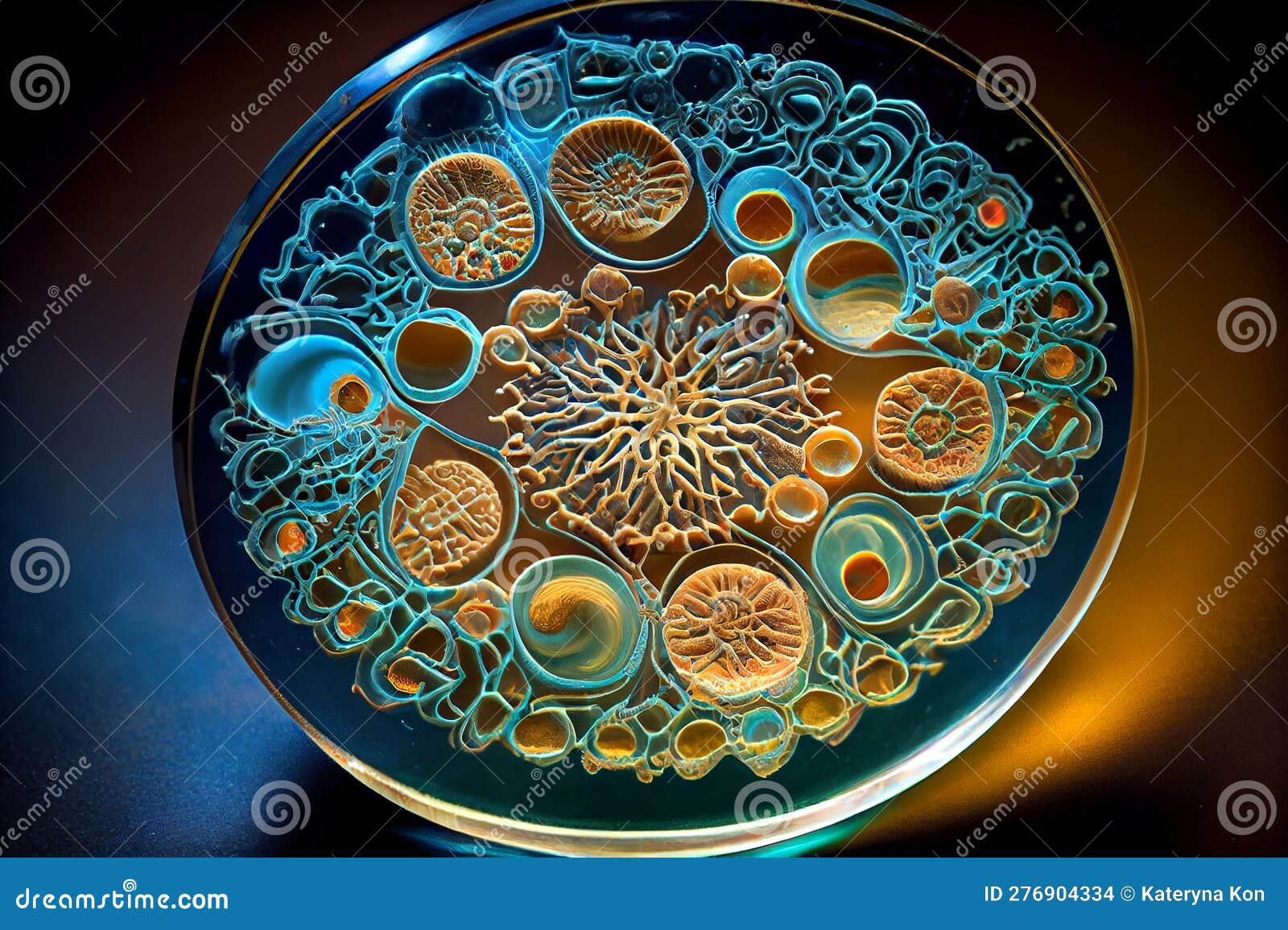 Cells Under Microscope, Generatie Ai Illustration Stock Illustration ...