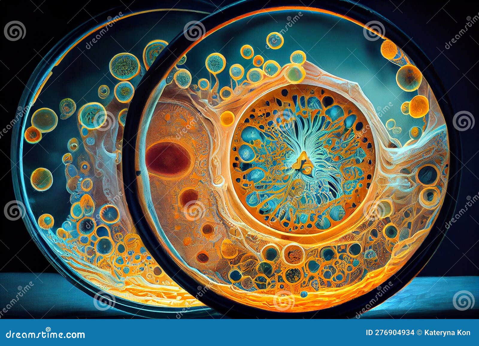 Cells Under Microscope, Generatie Ai Illustration Stock Illustration ...