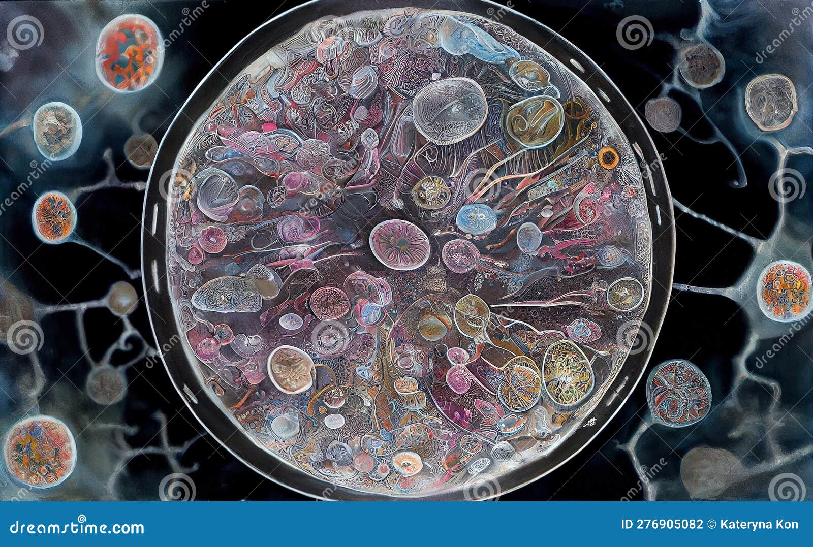Cells Under Microscope, Generatie Ai Illustration Stock Illustration ...