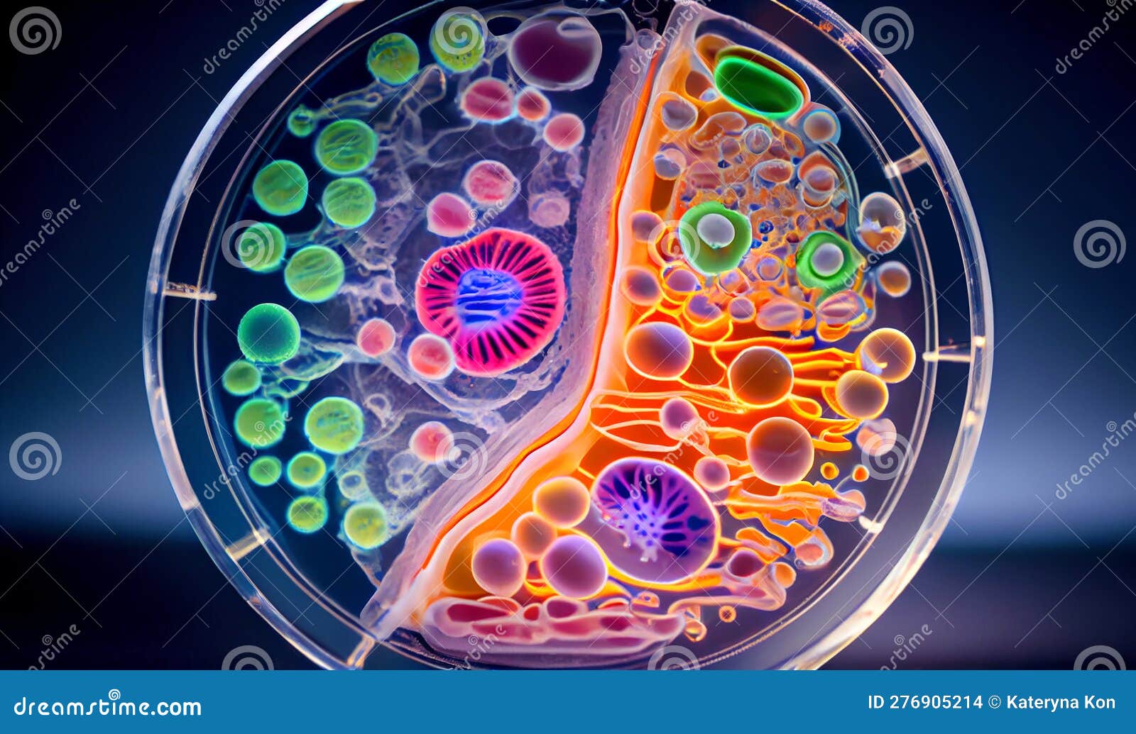 Cells Under Microscope, Generatie Ai Illustration Stock Photo - Image ...