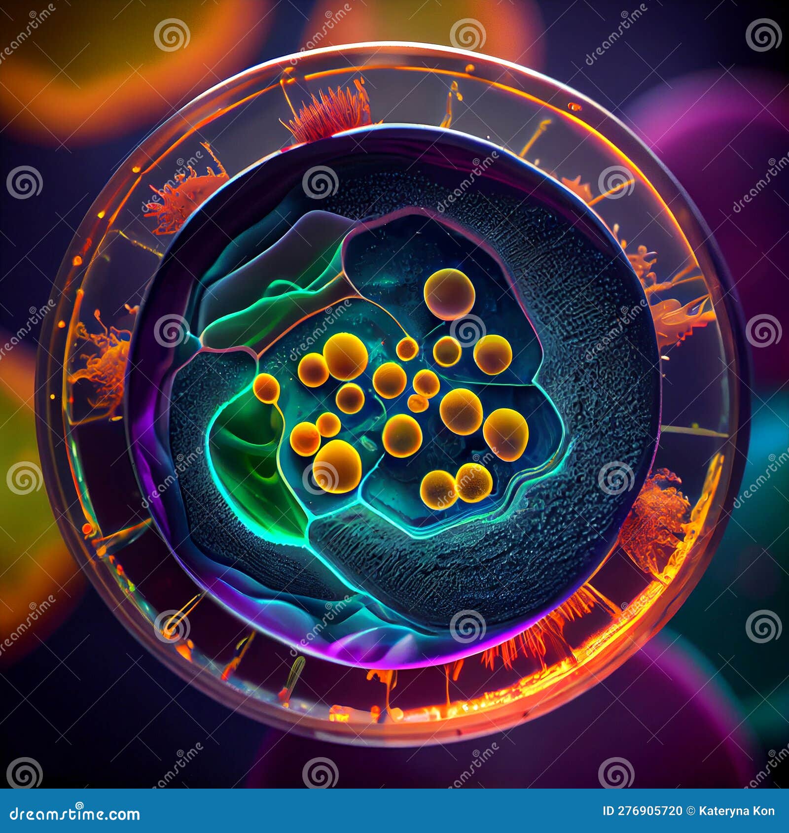 Cells Under Microscope, Generatie Ai Illustration Stock Illustration ...