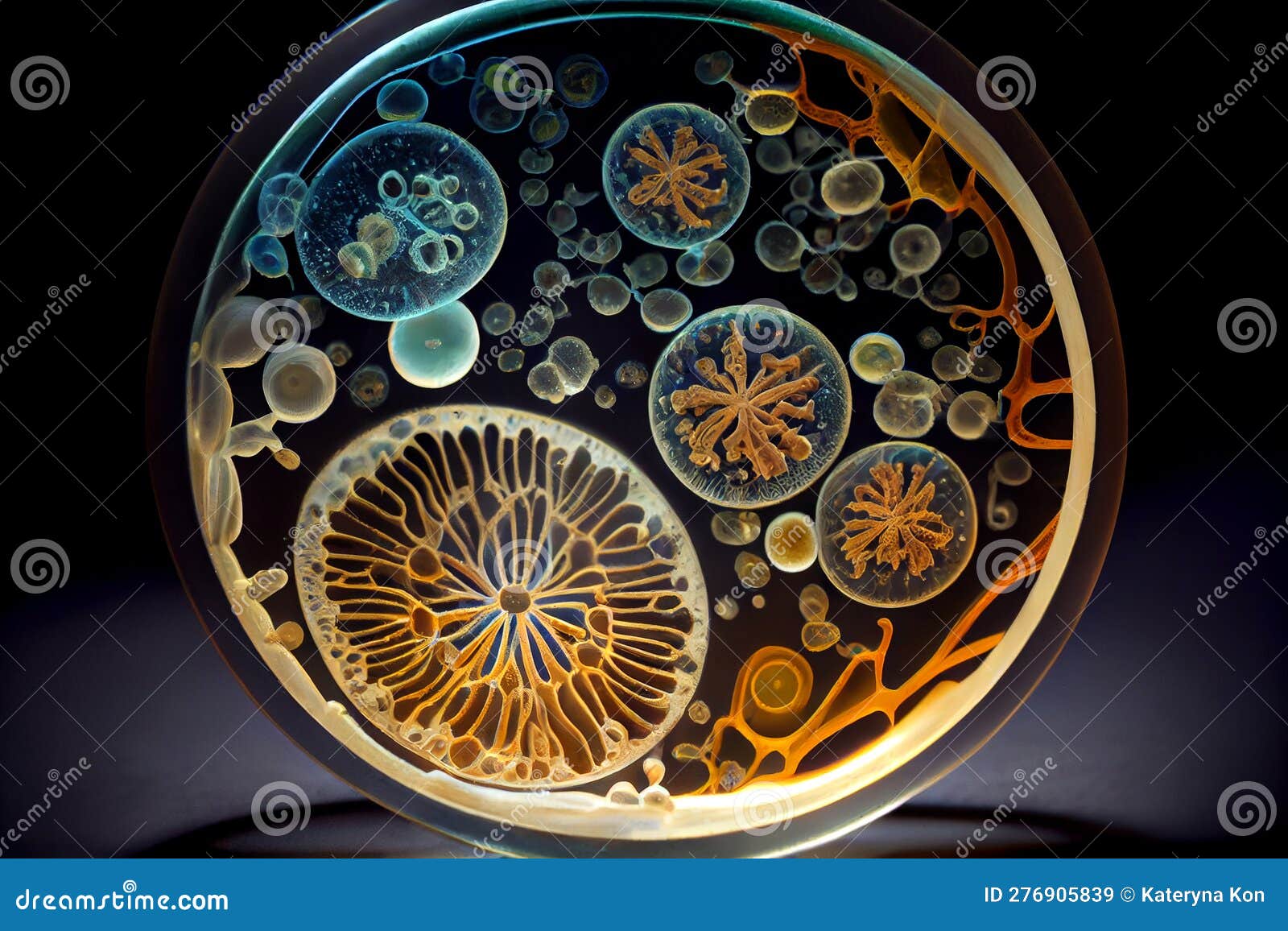 Cells Under Microscope, Generatie Ai Illustration Stock Image - Image ...