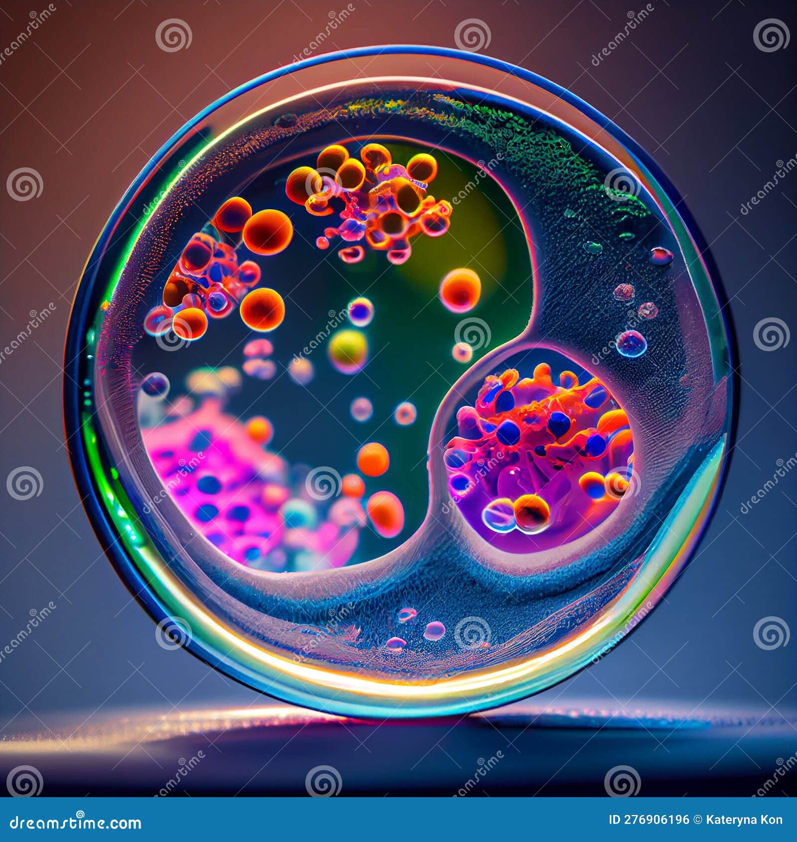 Cells Under Microscope, Generatie Ai Illustration Stock Photo - Image ...