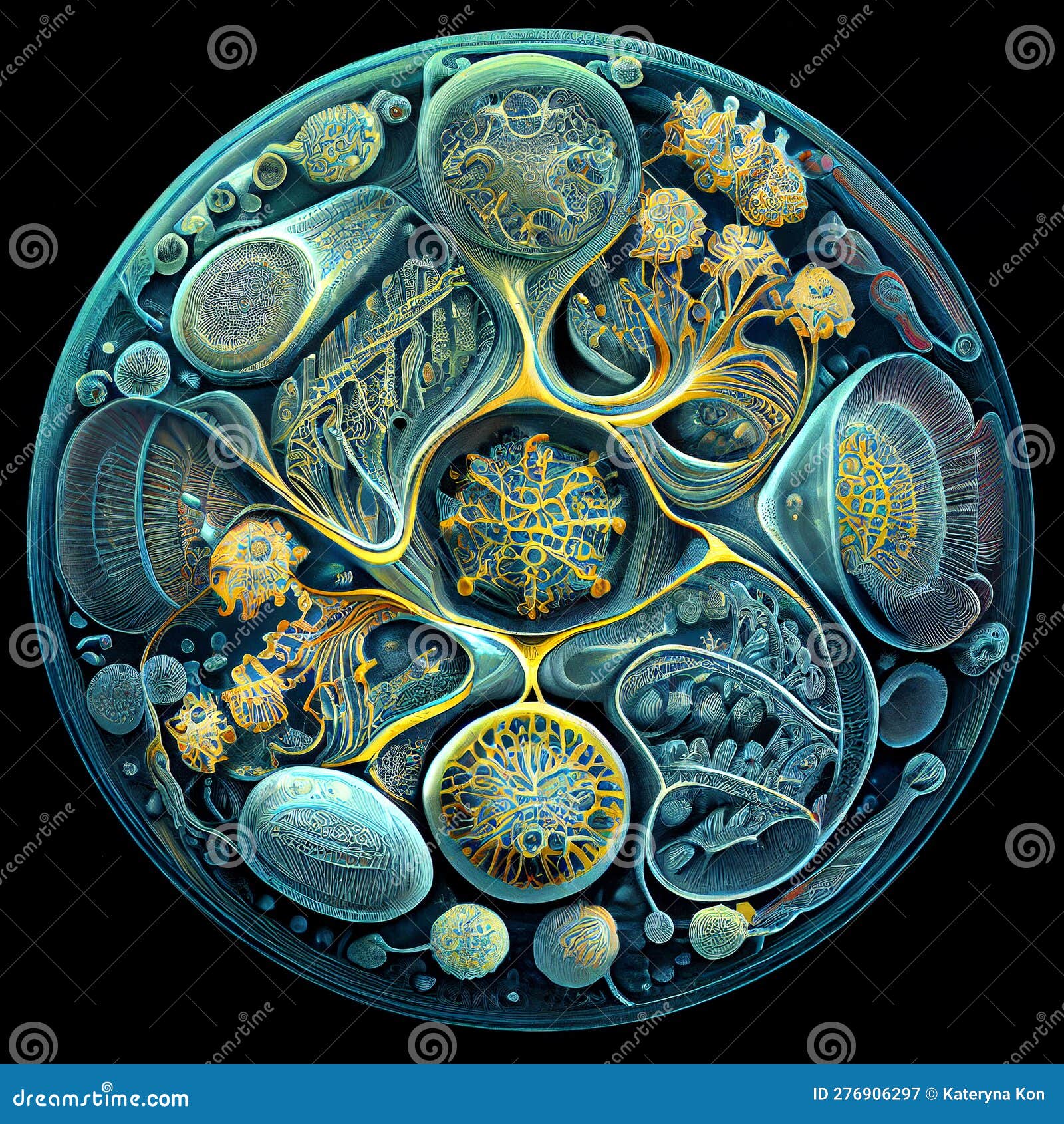 Cells Under Microscope, Generatie Ai Illustration Stock Illustration ...