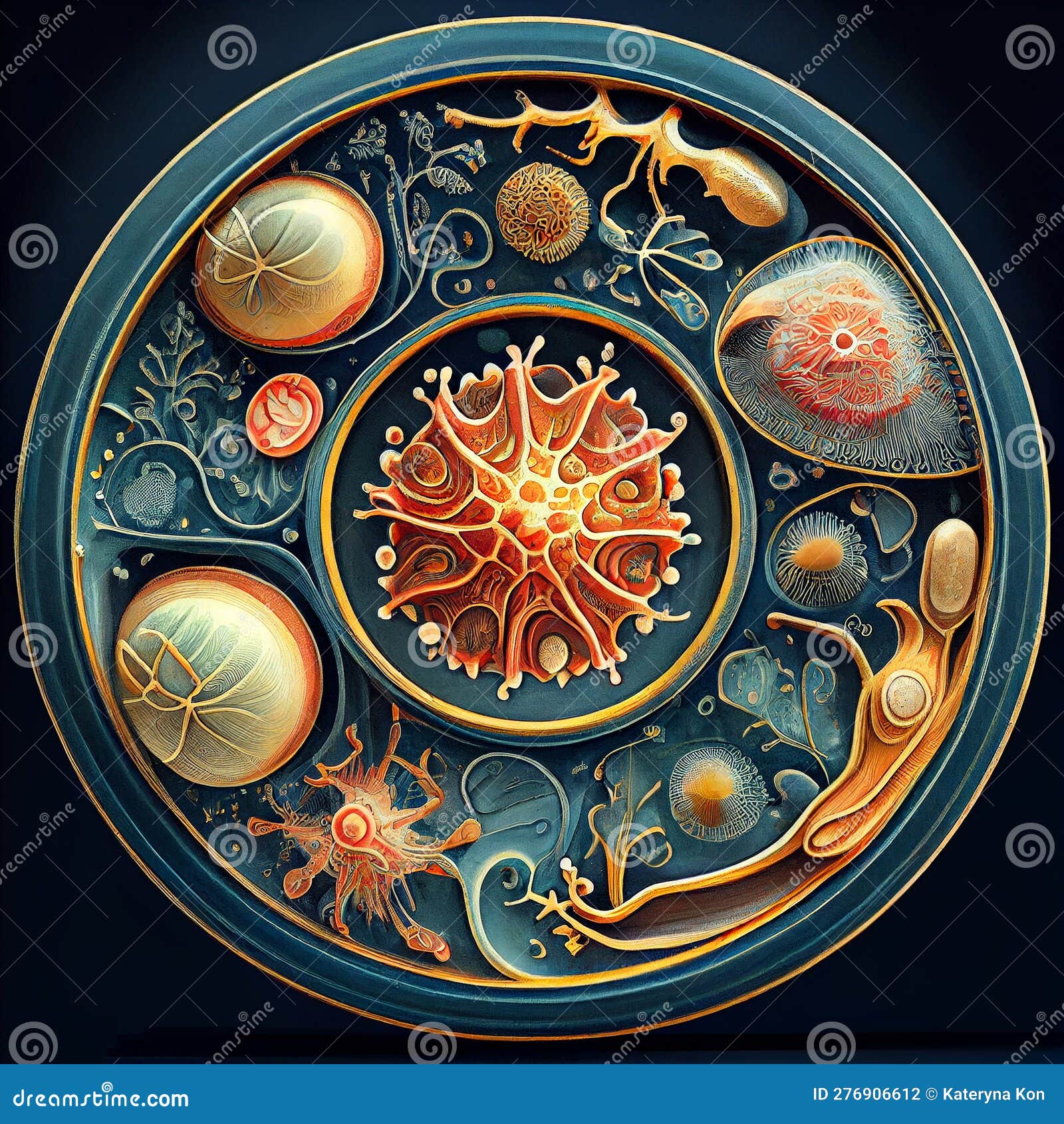 Cells Under Microscope, Generatie Ai Illustration Stock Illustration ...
