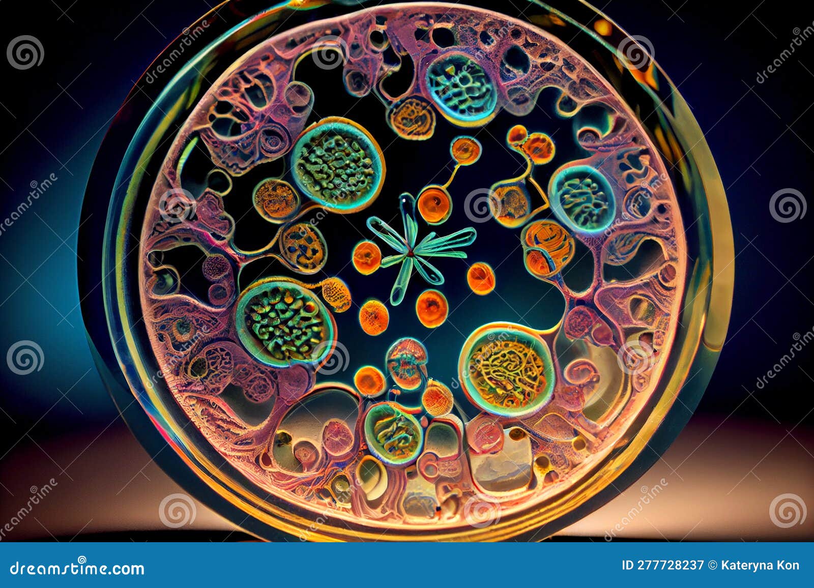 Cells Under Microscope, Generatie Ai Illustration Stock Illustration ...