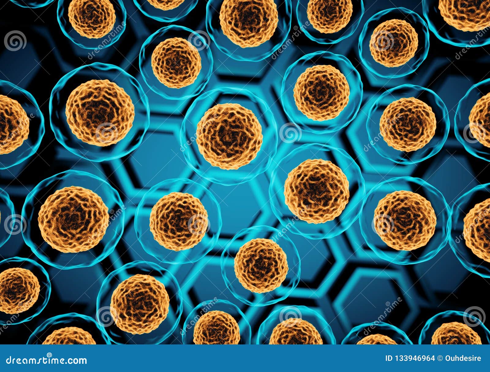 Cells View Under a Microscope. Stock Illustration - Illustration of ...