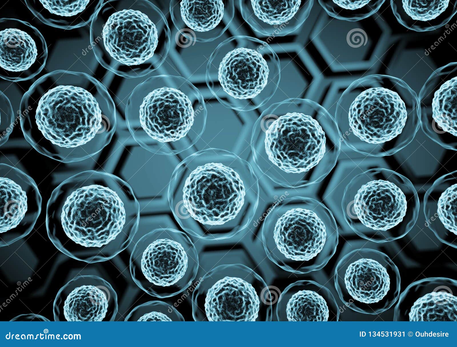 Cells View Under a Microscope. Stock Illustration - Illustration of ...