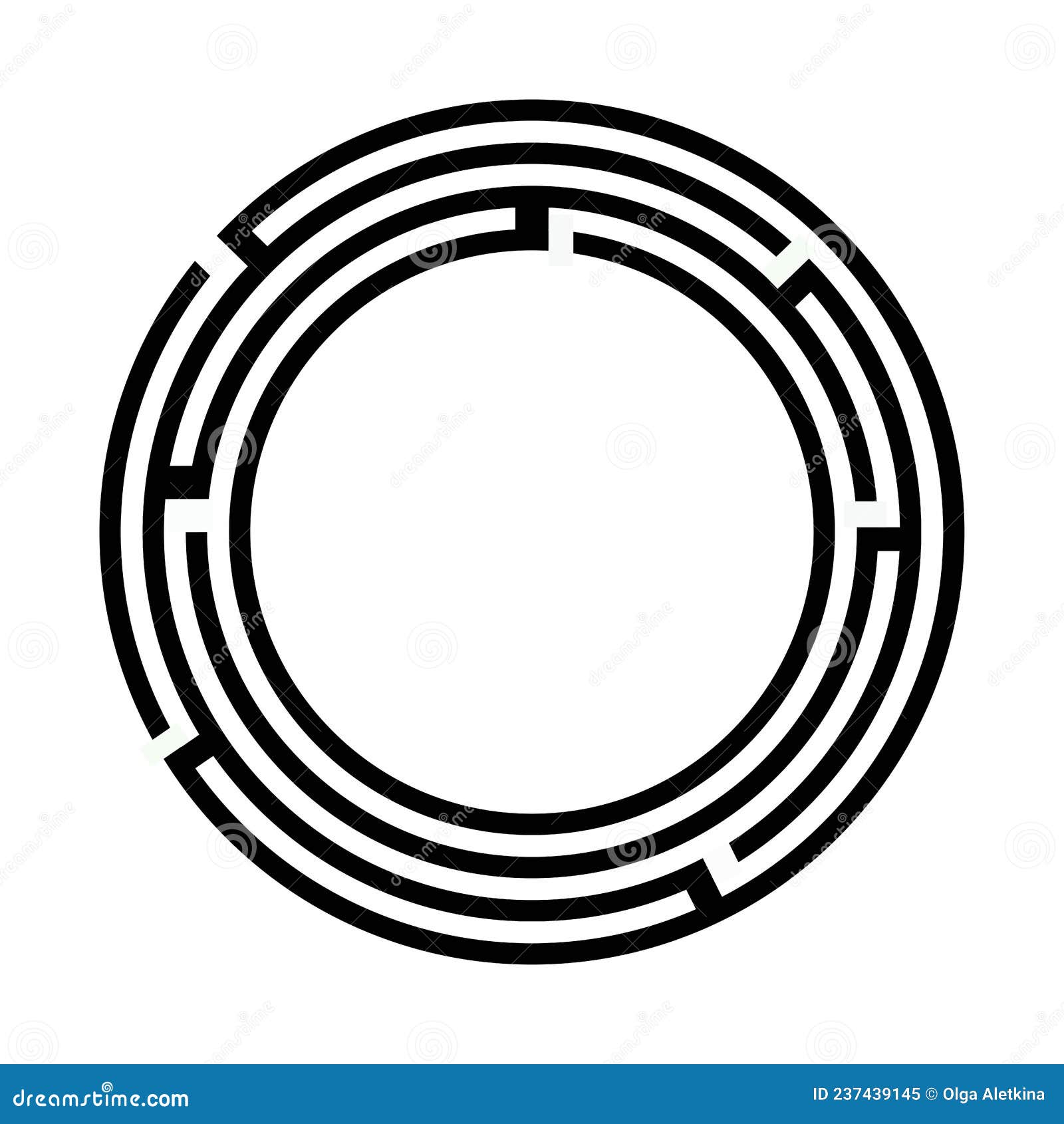 6 Cells Wide Circular Maze Ending in the Middle with Solution Hint in ...