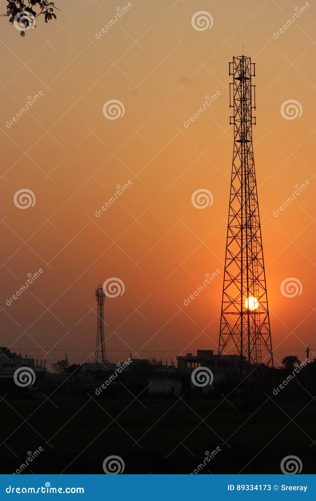 Celltower stock image. Image of cell, colorful, evening - 89334173
