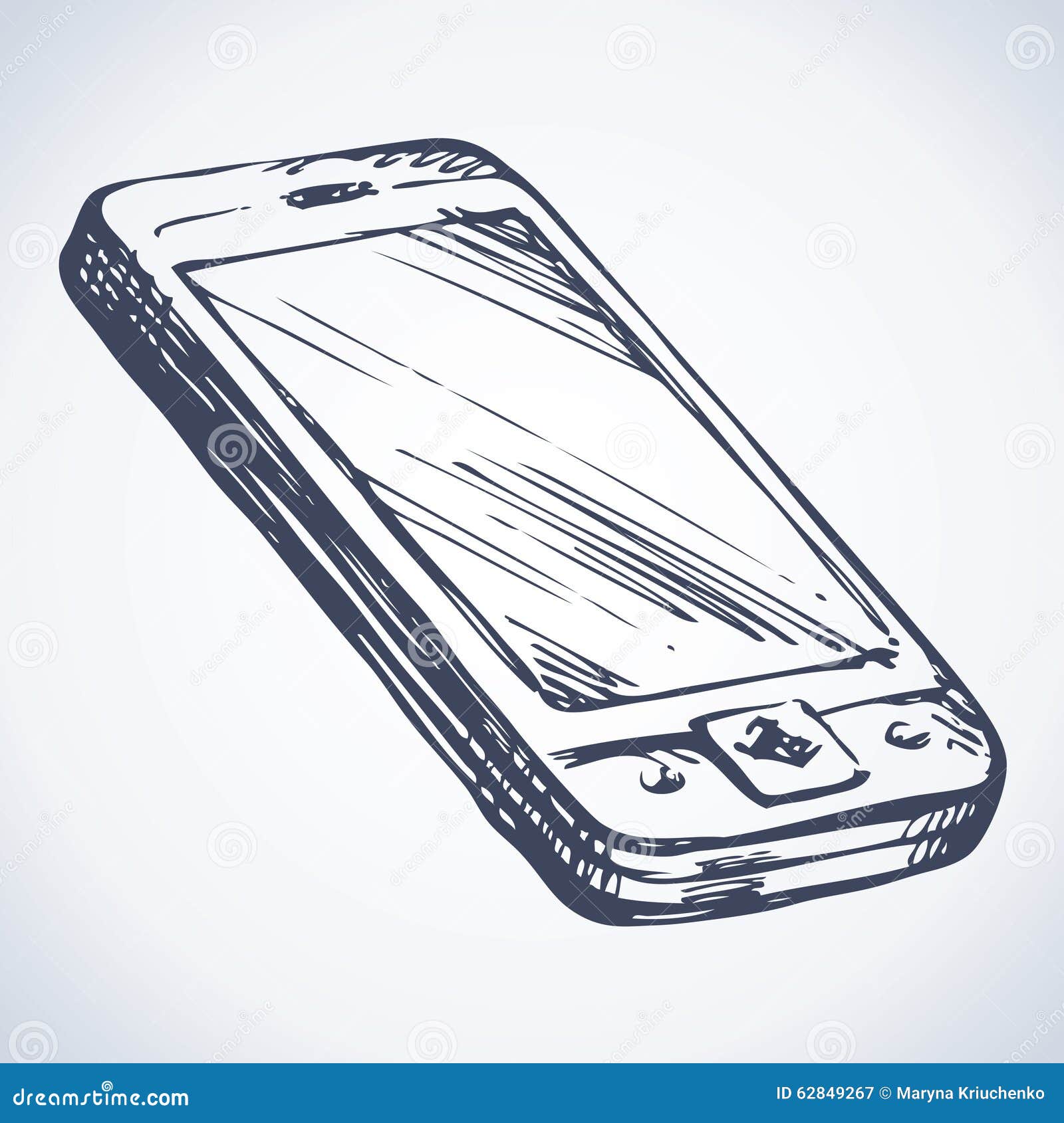 Cellulaire Telefoon Vector Tekening Vector Illustratie - Illustration ...
