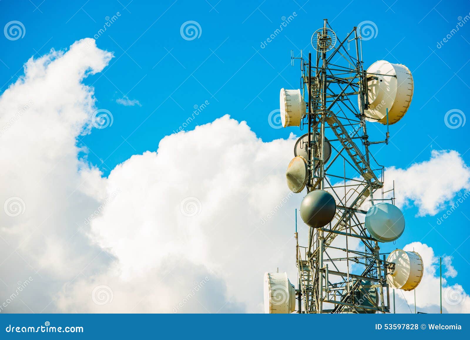 Cellular Antenna Tower stock photo. Image of receiving - 53597828