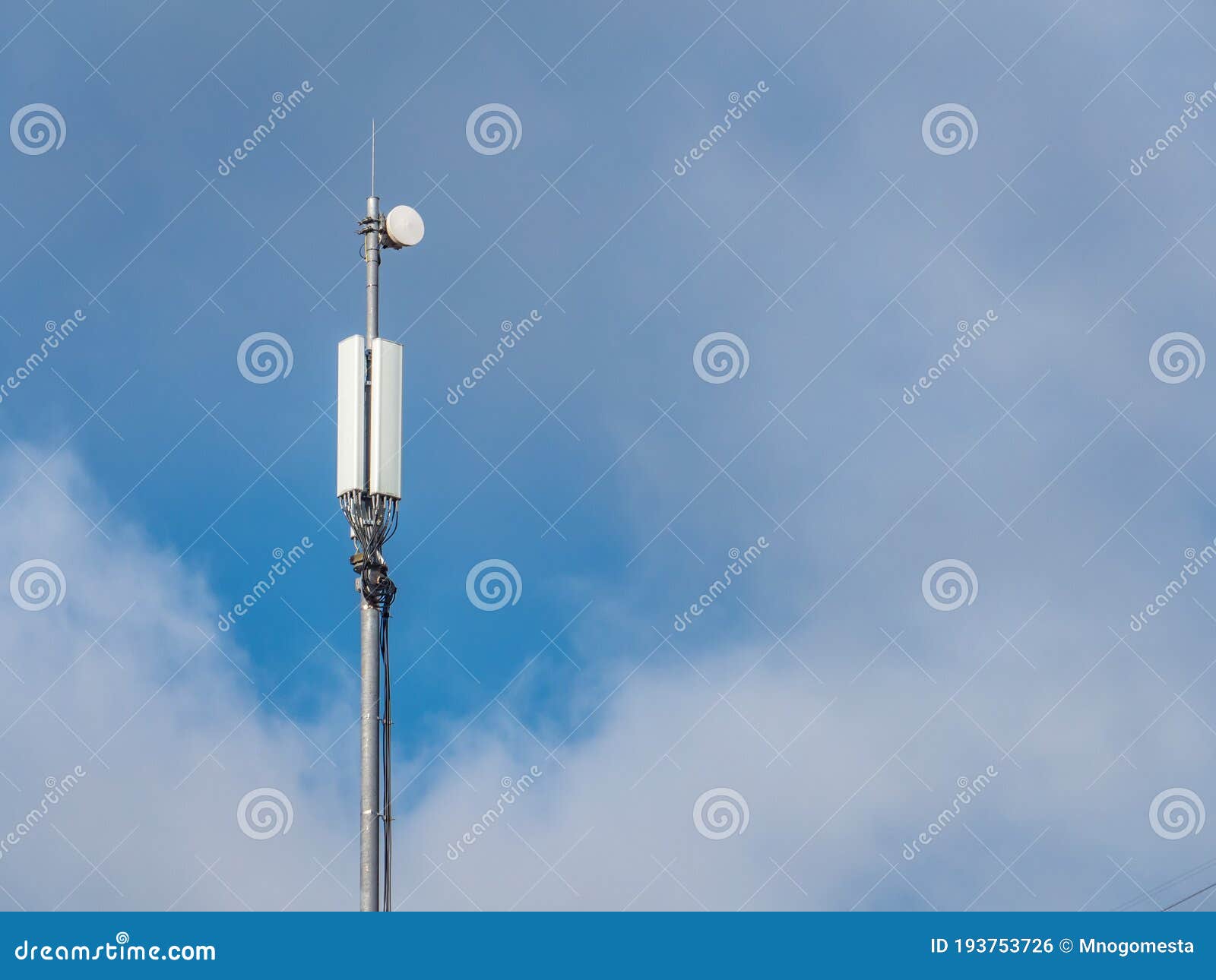Cellular Base Station on a High Post Stock Photo - Image of ...