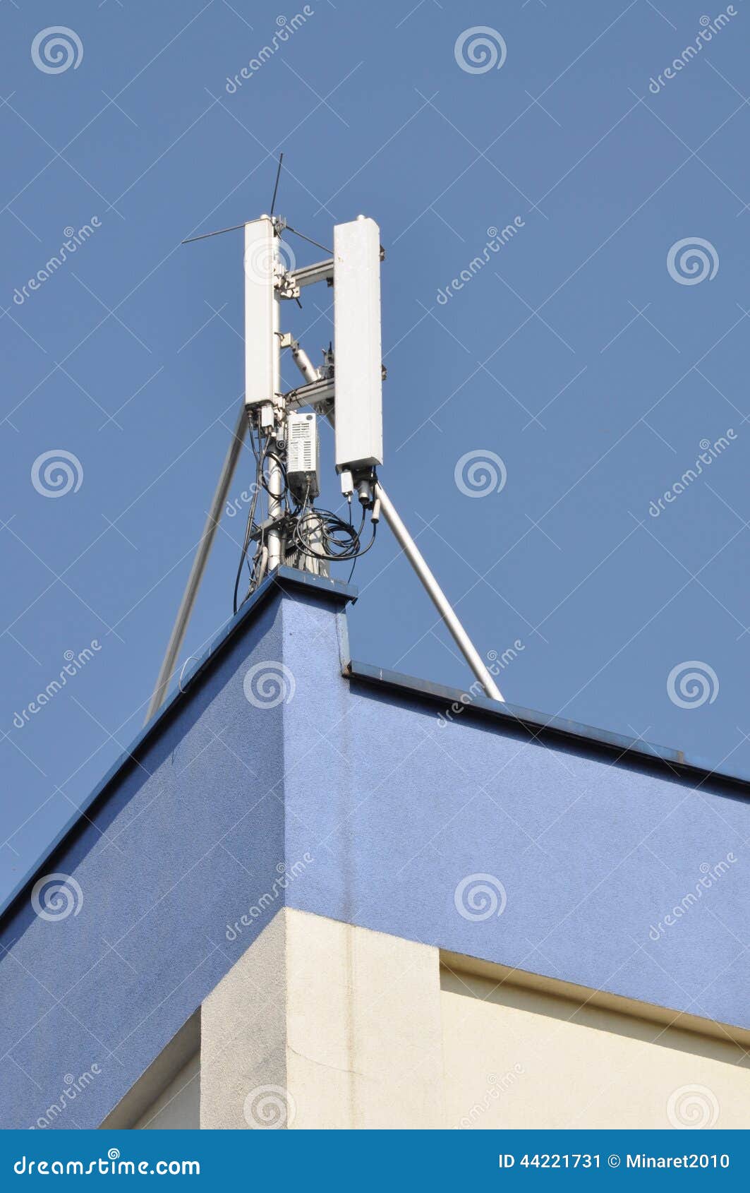 Cellular Communication Aerial Stock Image - Image of base, blue: 44221731
