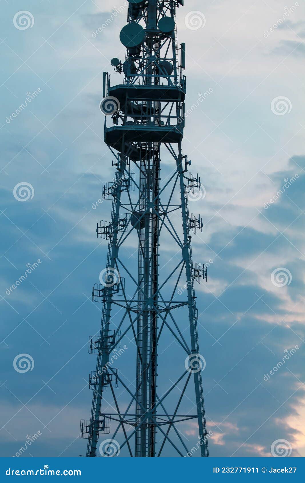 Cellular Communications Tower Stock Image - Image of connection ...