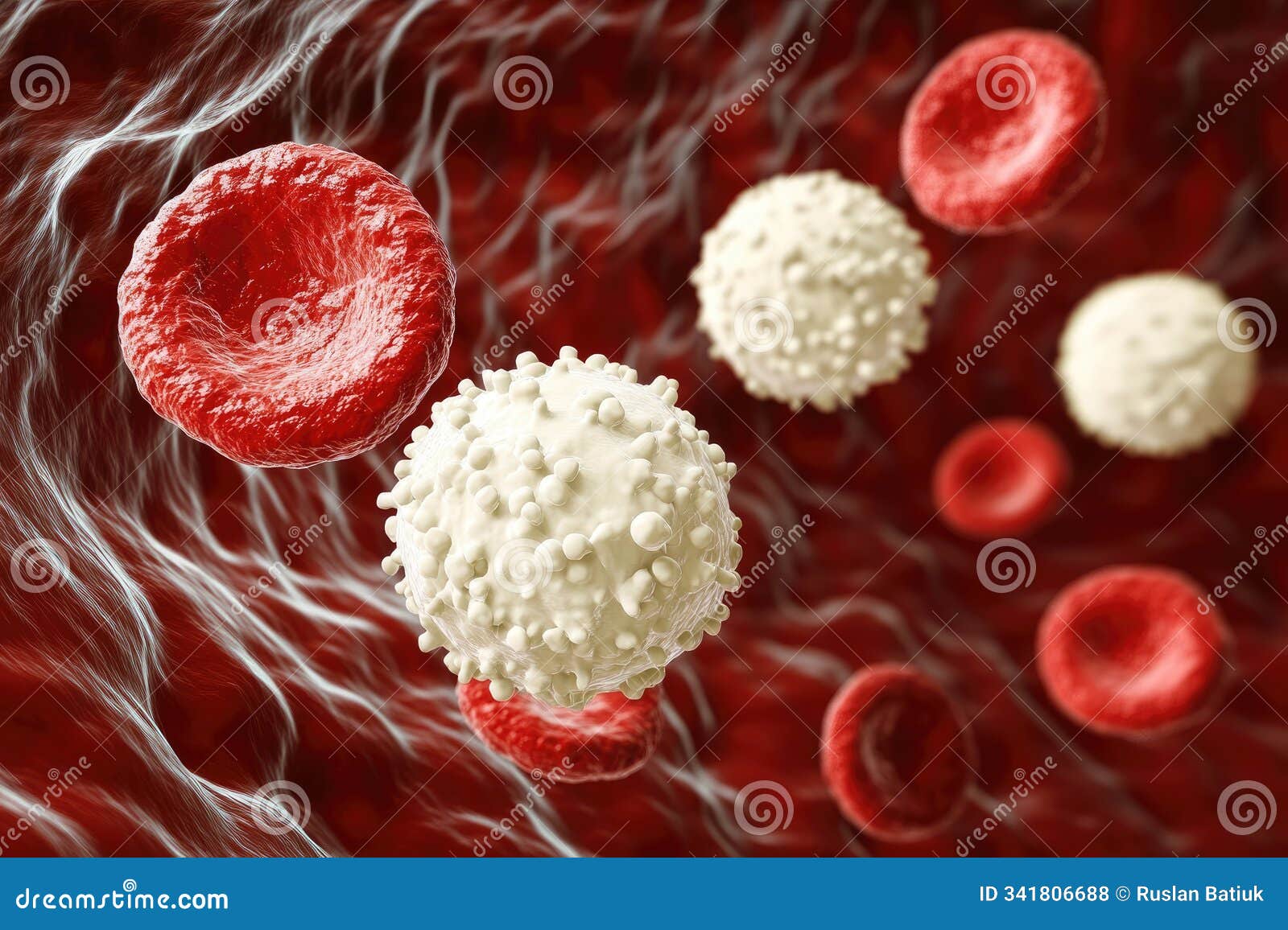 Cellular Defense: Leukocytes Under a Microscope, Showcasing Their ...